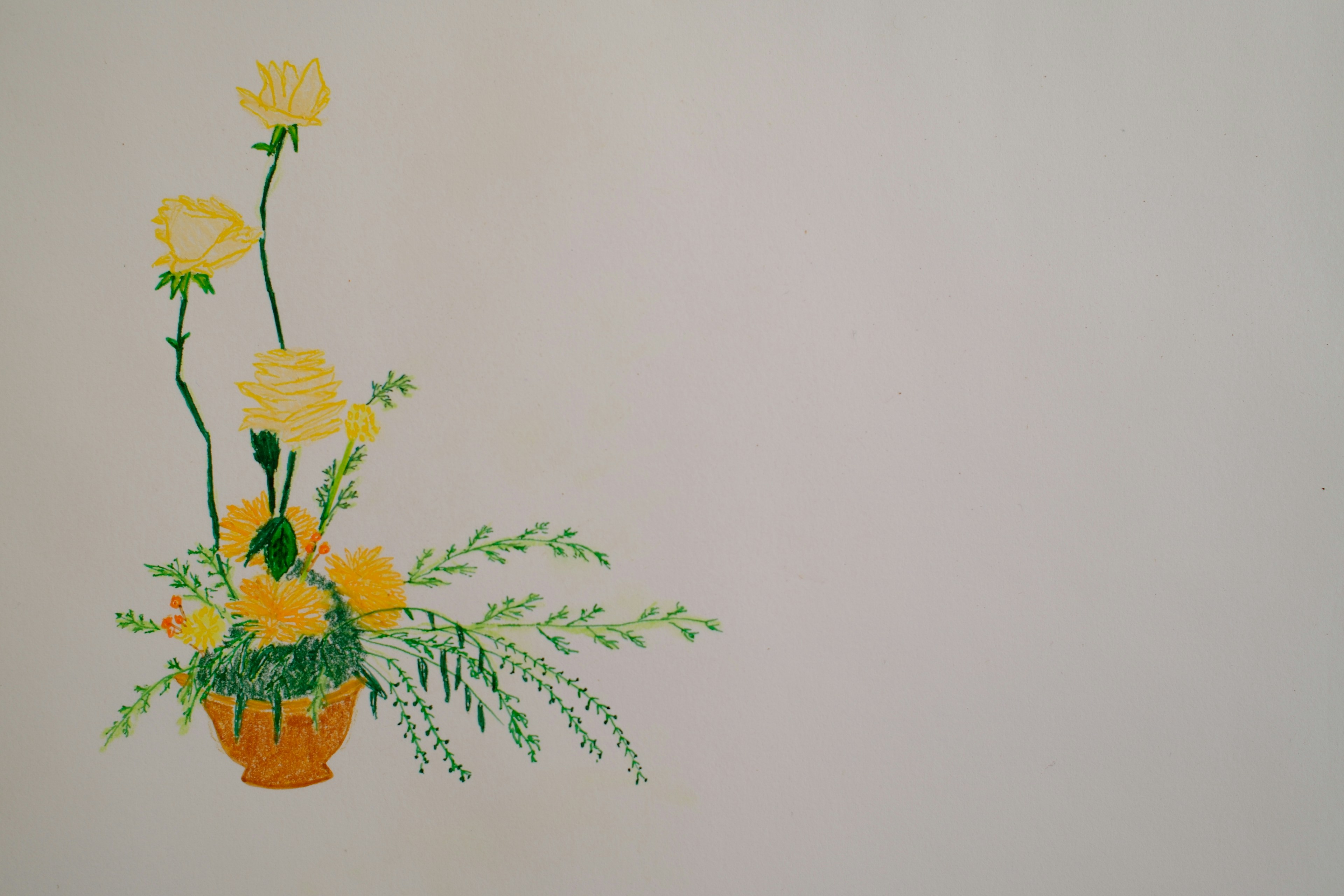 Vibrant Yellow Bouquet in a Clay Pot