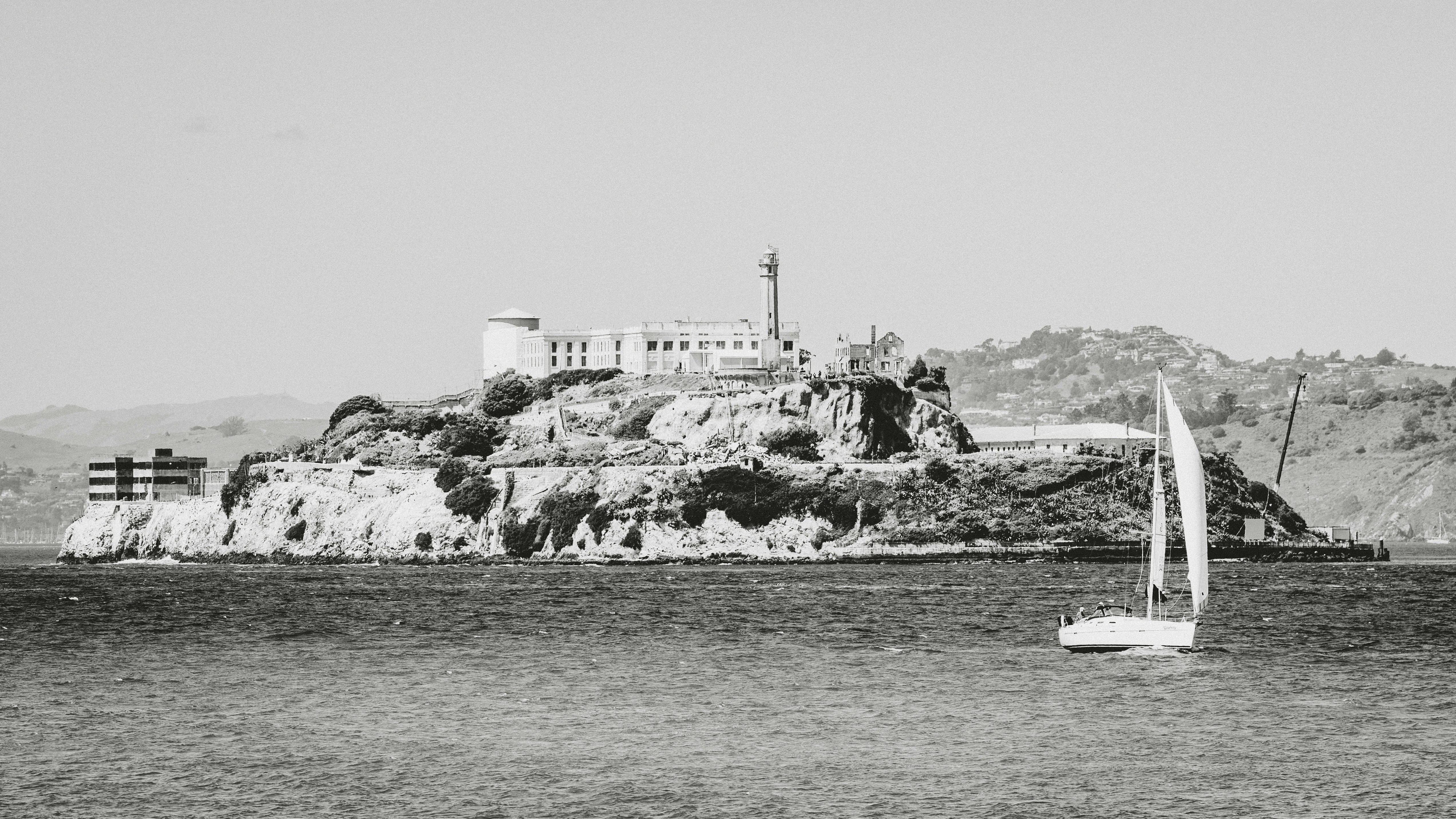 Fortified Island Observatory under Grey Skies