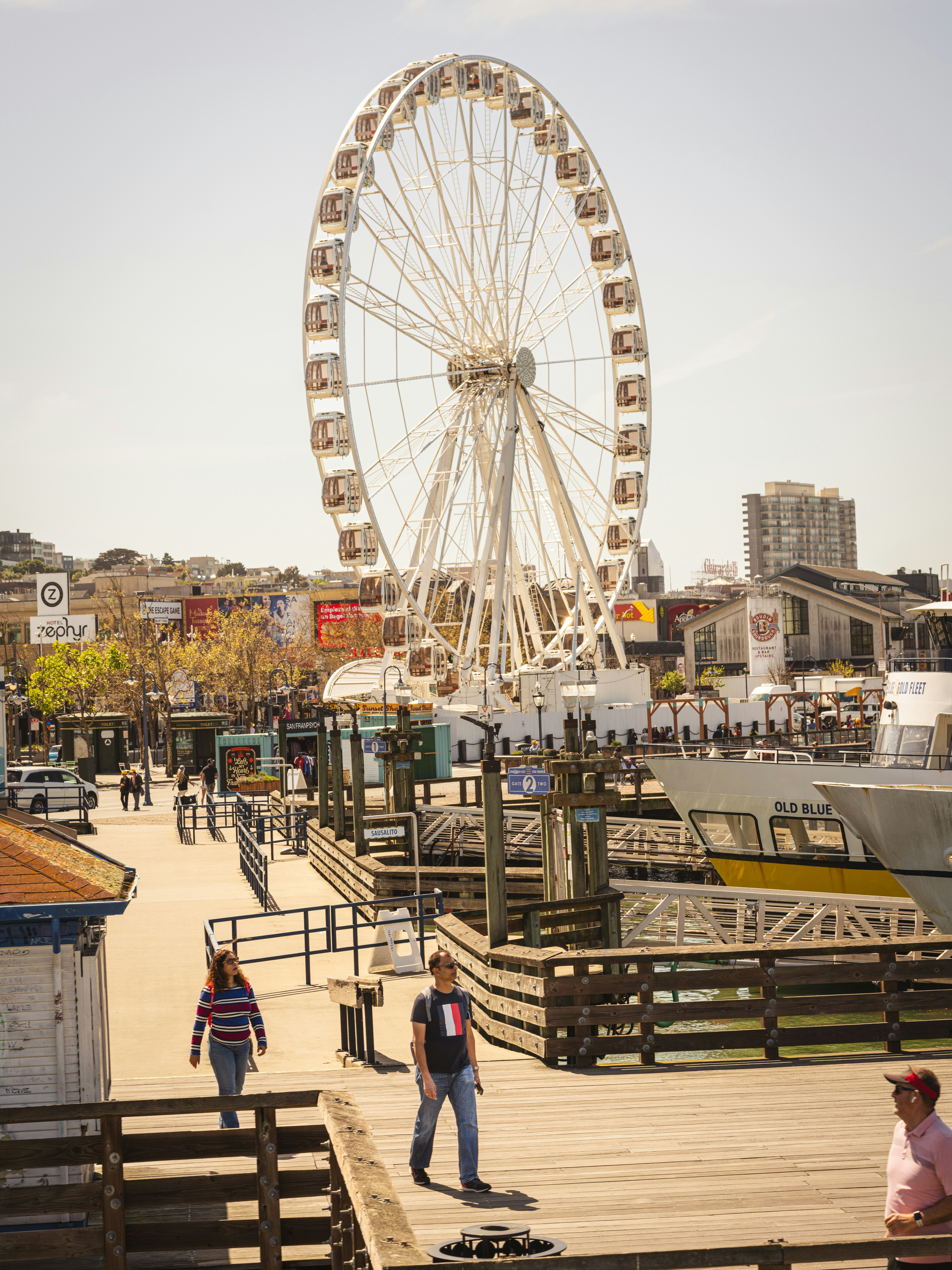 Ferris Wheel Overlook at a Sunny Boardwalk