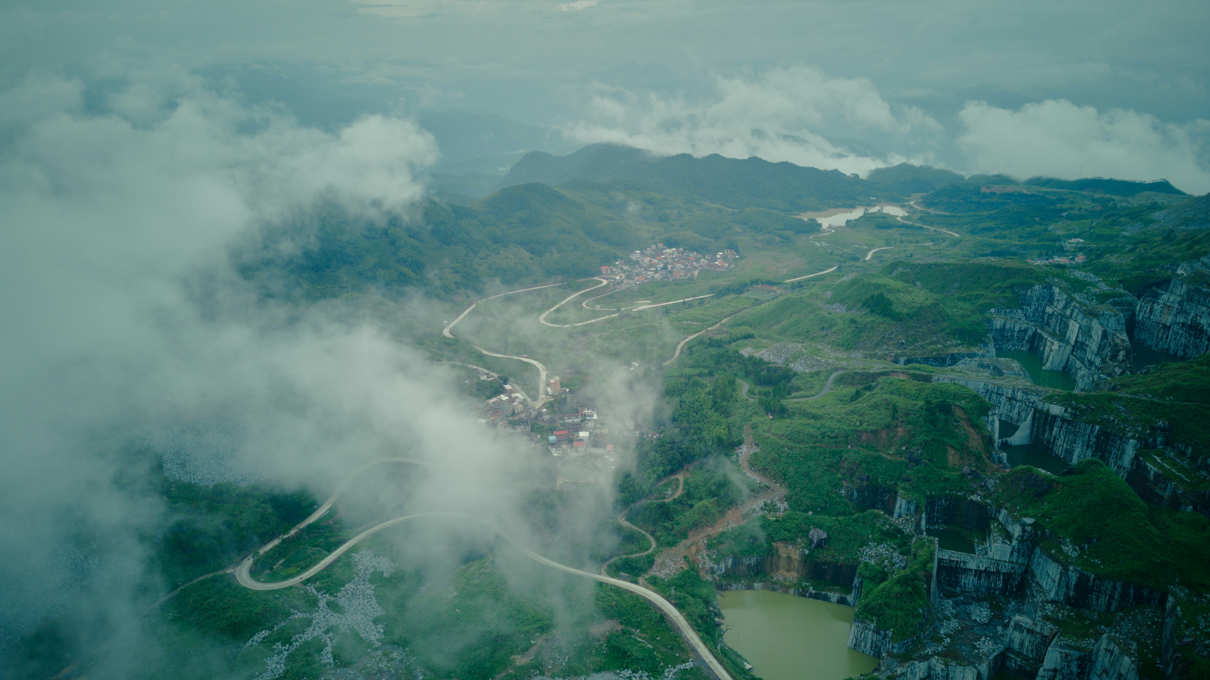 Meandering Roads through Misty Verde Hills