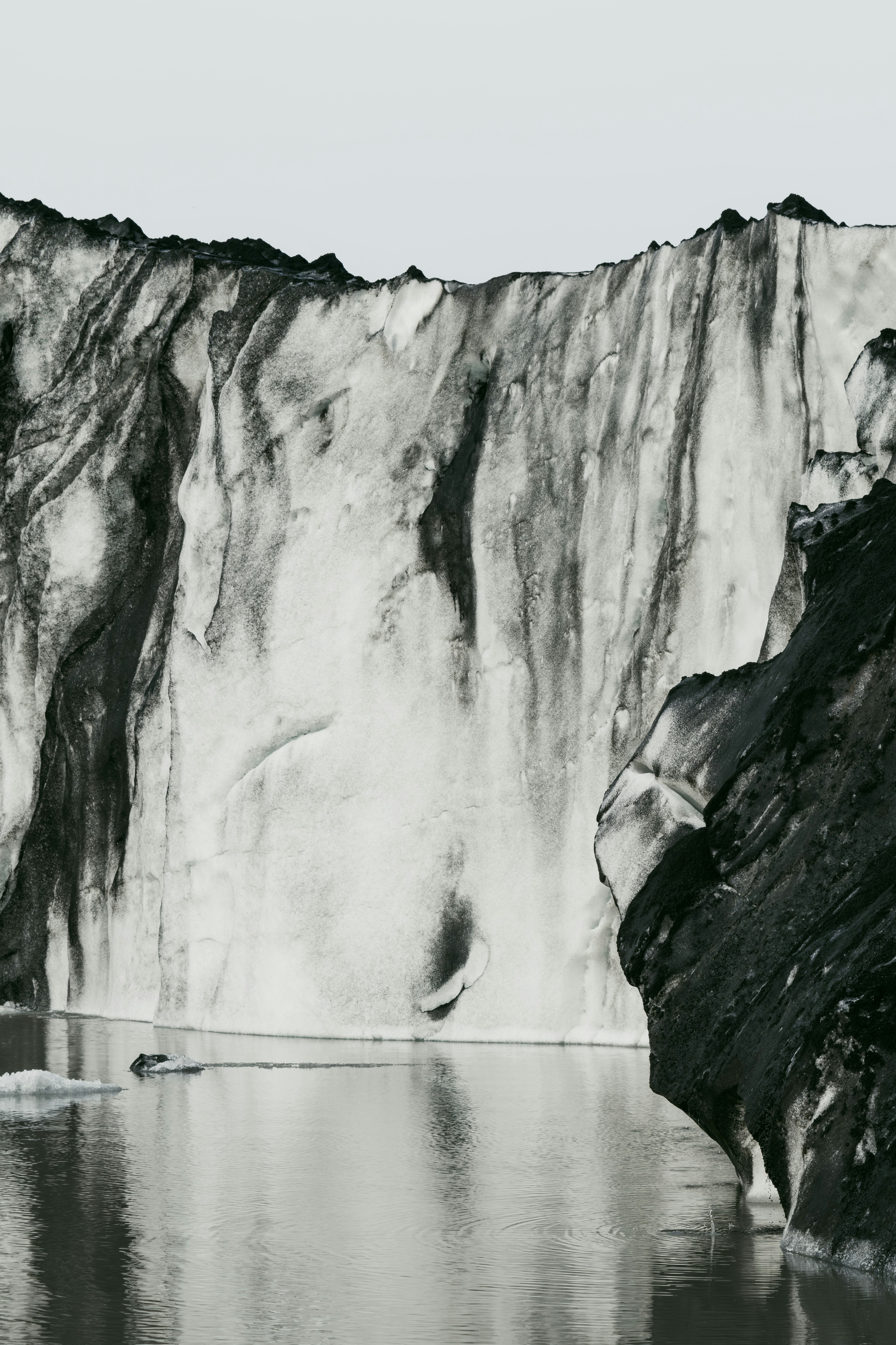 Chiseled Icefall: A Monochrome Silence at Dawn