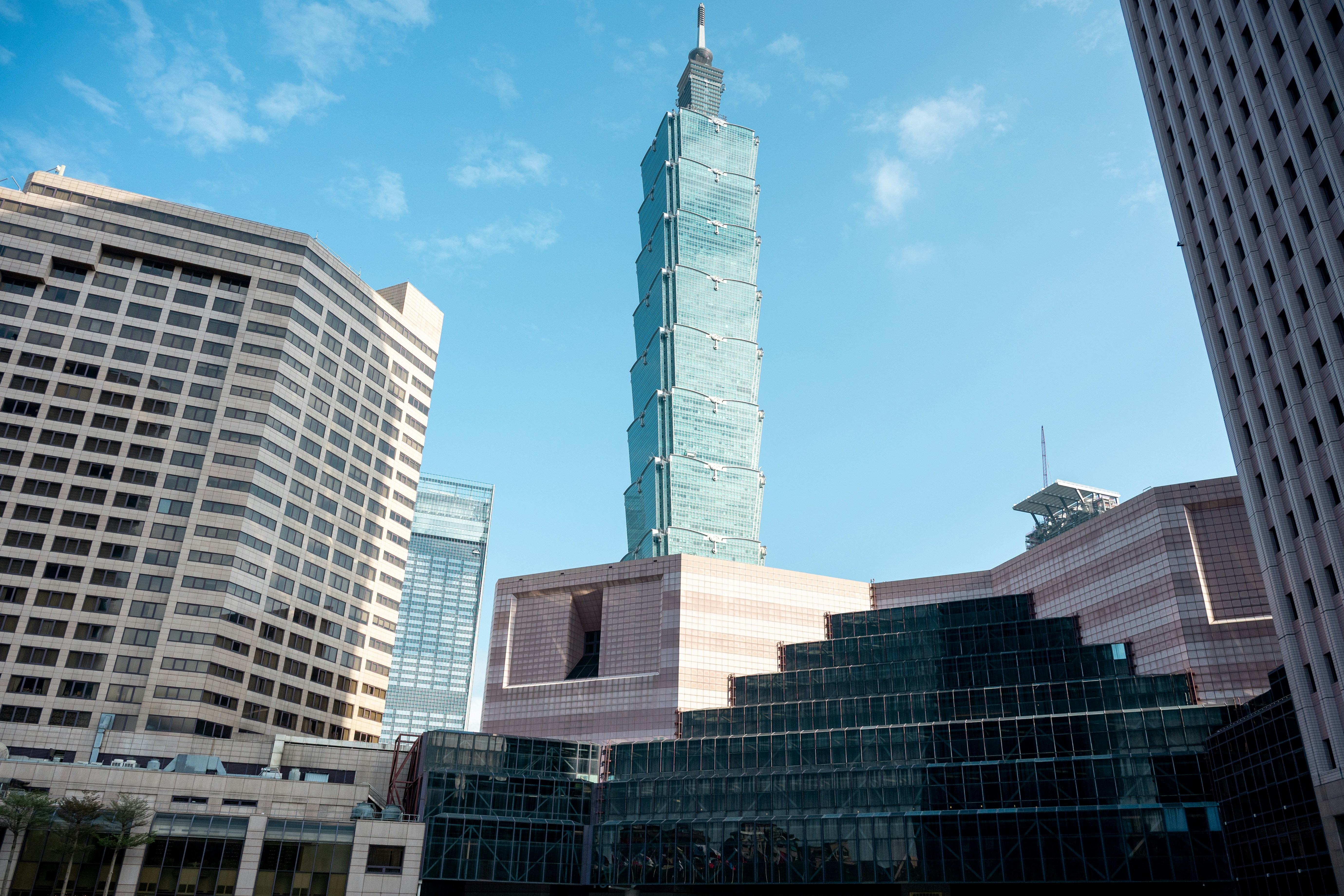 Skyline Tower Reaches the Sky Under a Bright Blue Canvas
