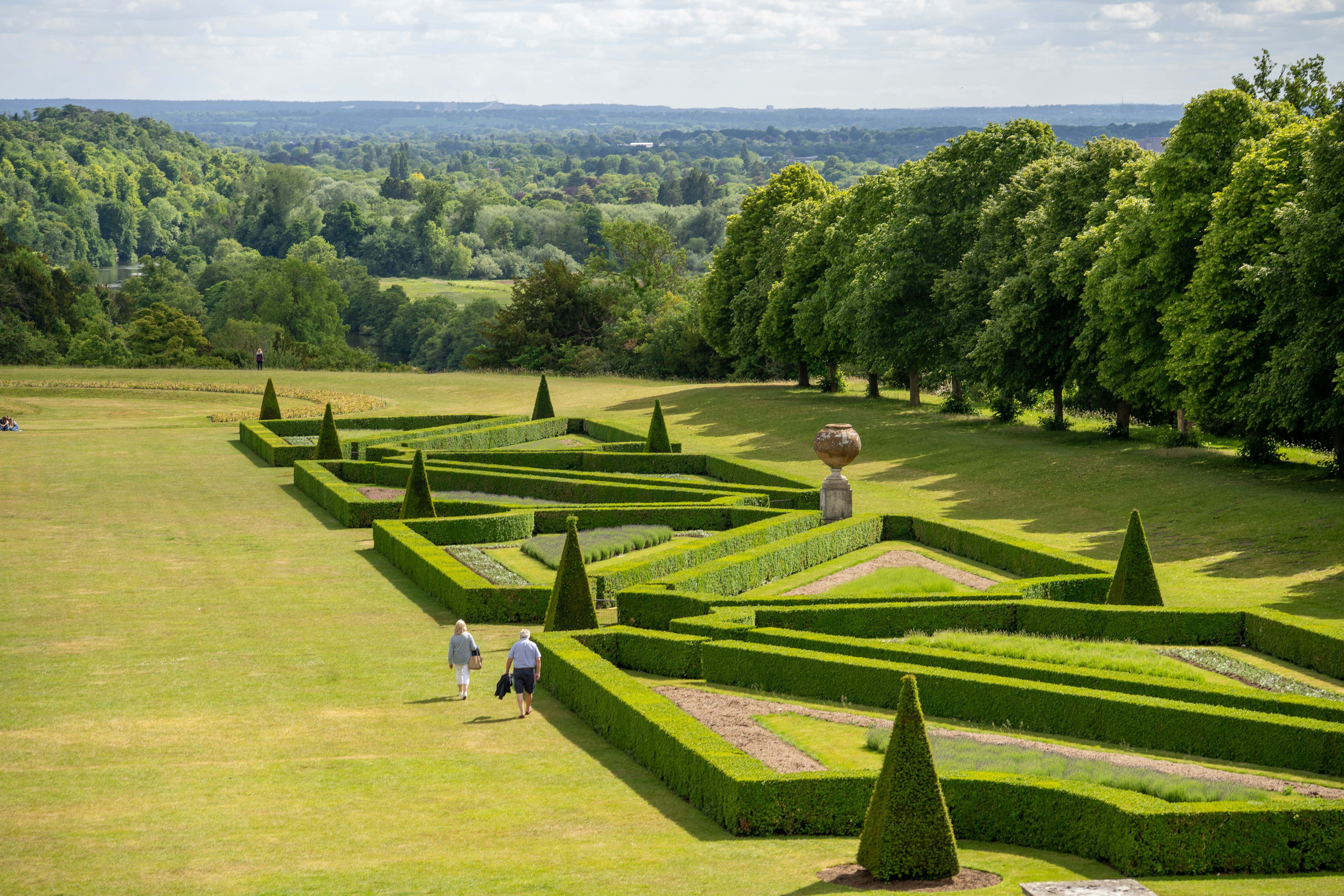 Formal Garden Pathways: A Parterre of Greenery under a Far Horizon