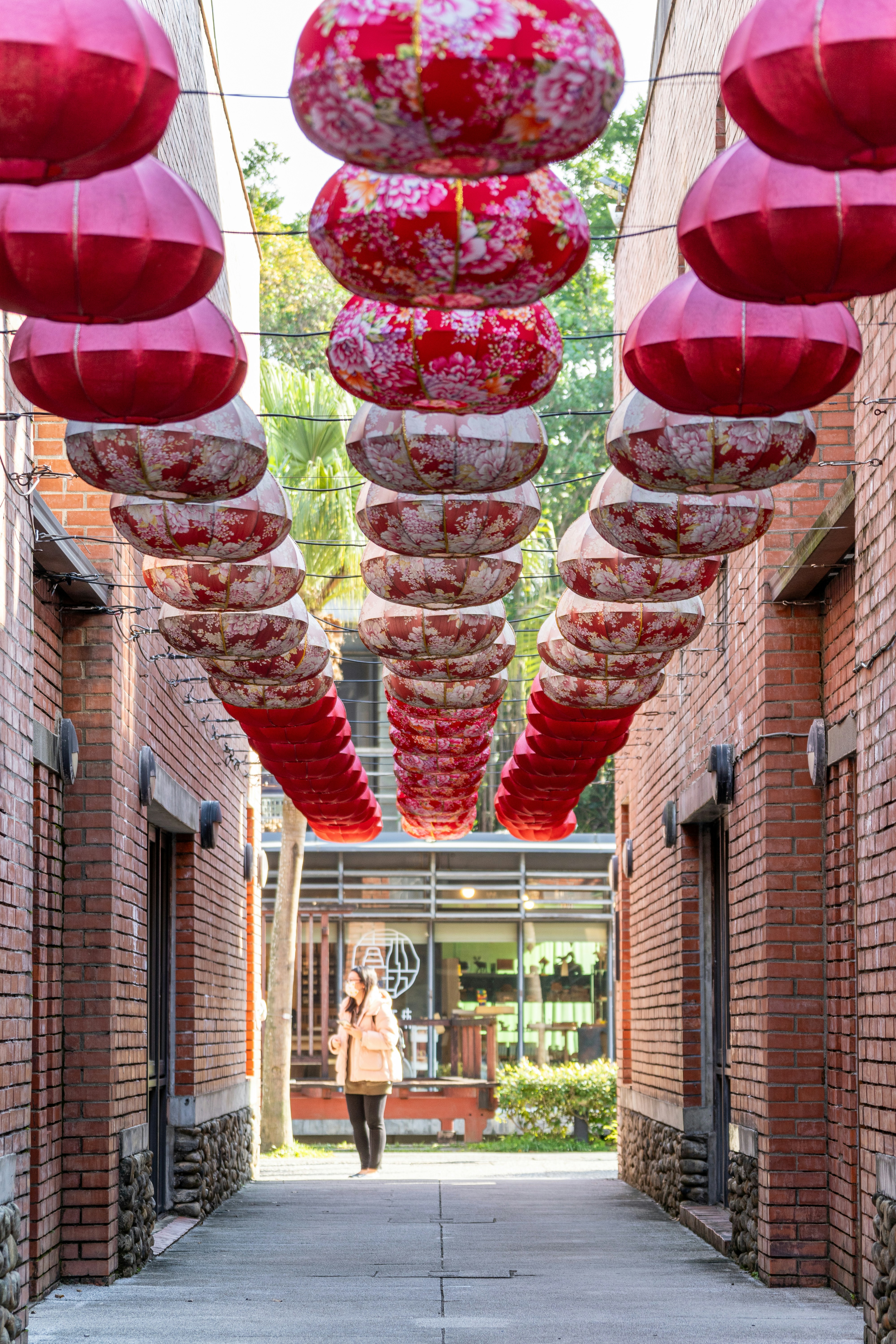 Lantern Corridor: Red Orbs Guiding the Way