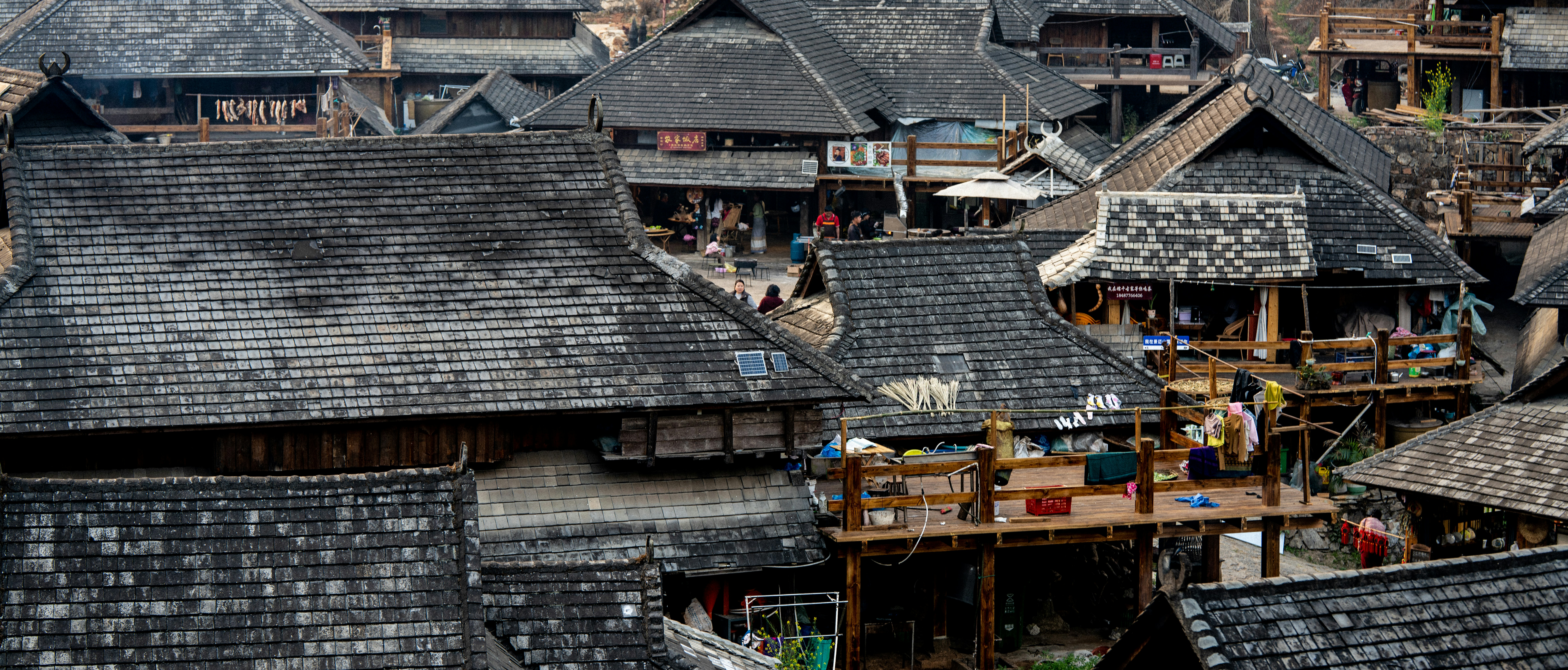Rust and Roofs: A Bird’s-Eye Tapestry of a Mountain Village