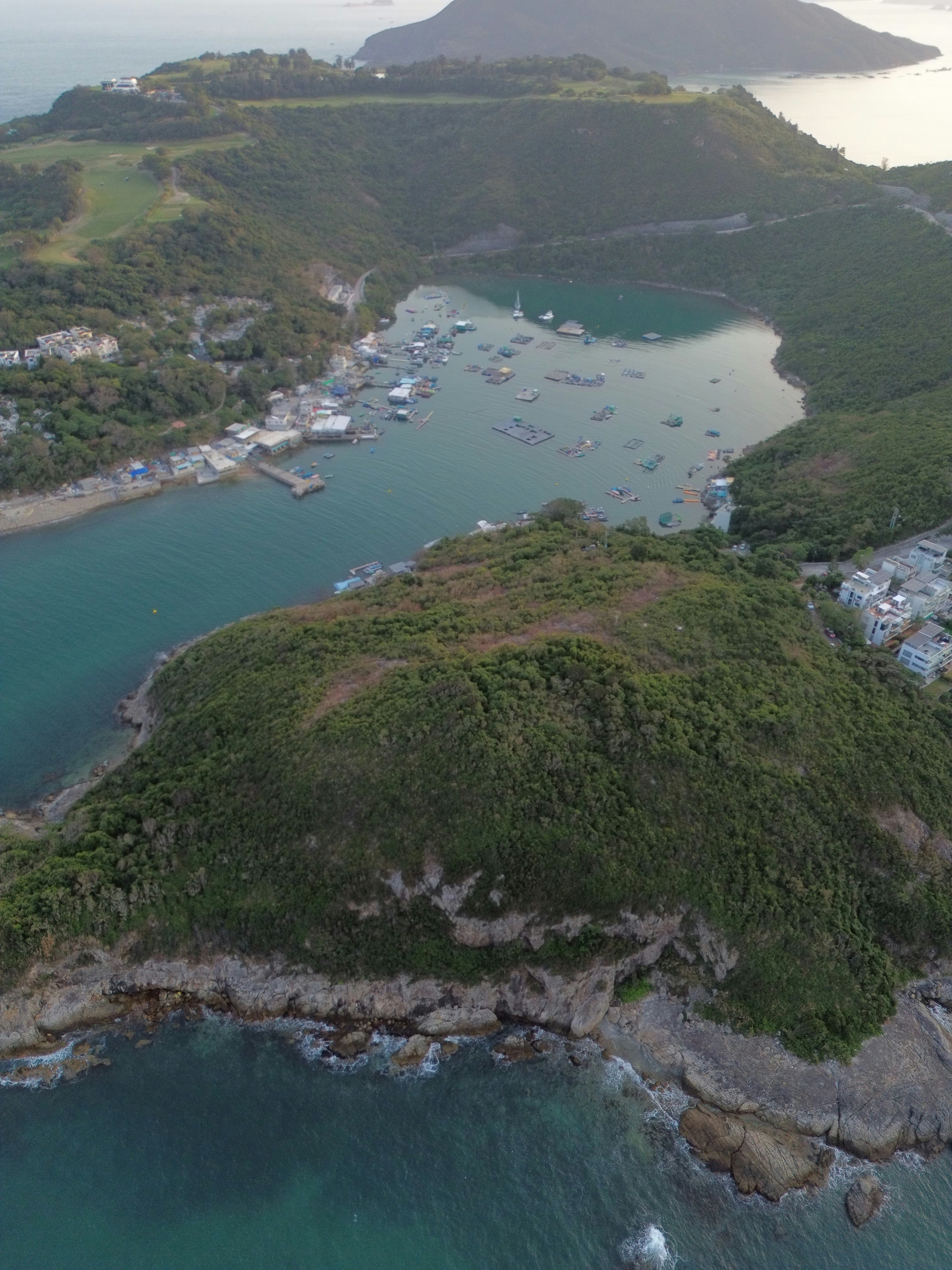 Harbor Inlet Crowned by Green Hills