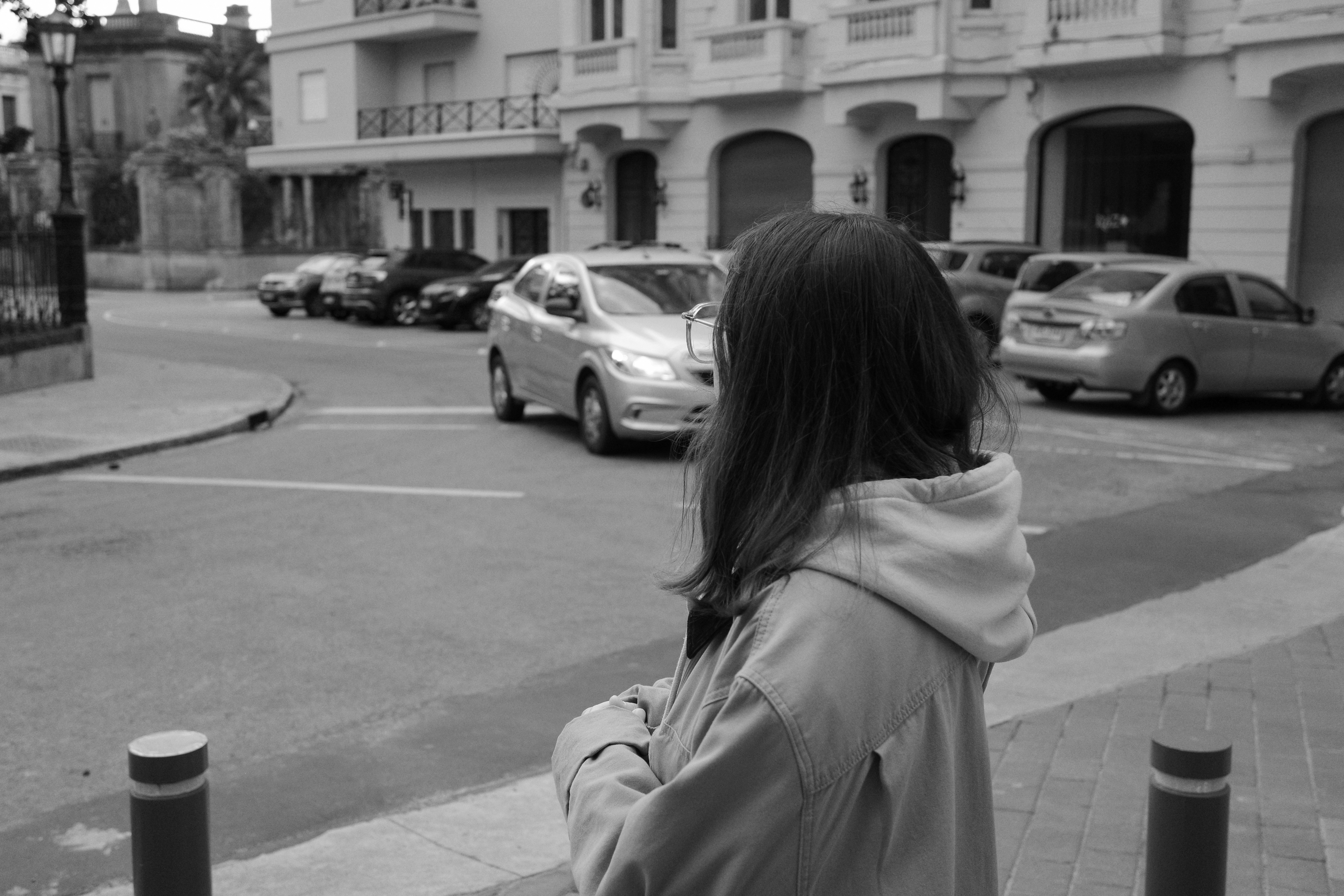 City Quiet: A Back Turned Portrait in Monochrome