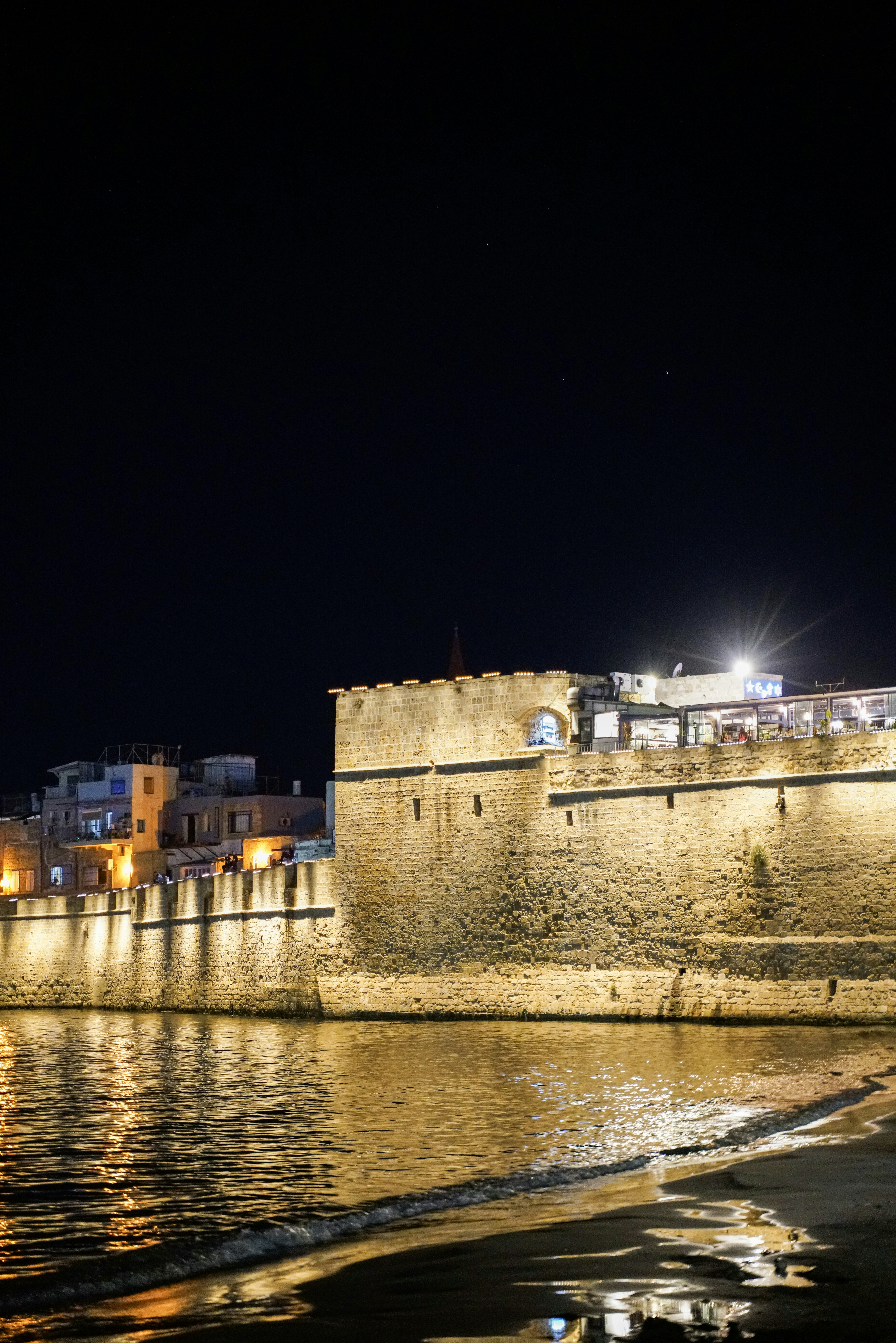 Moonlit Bastion Over Tidal Glass