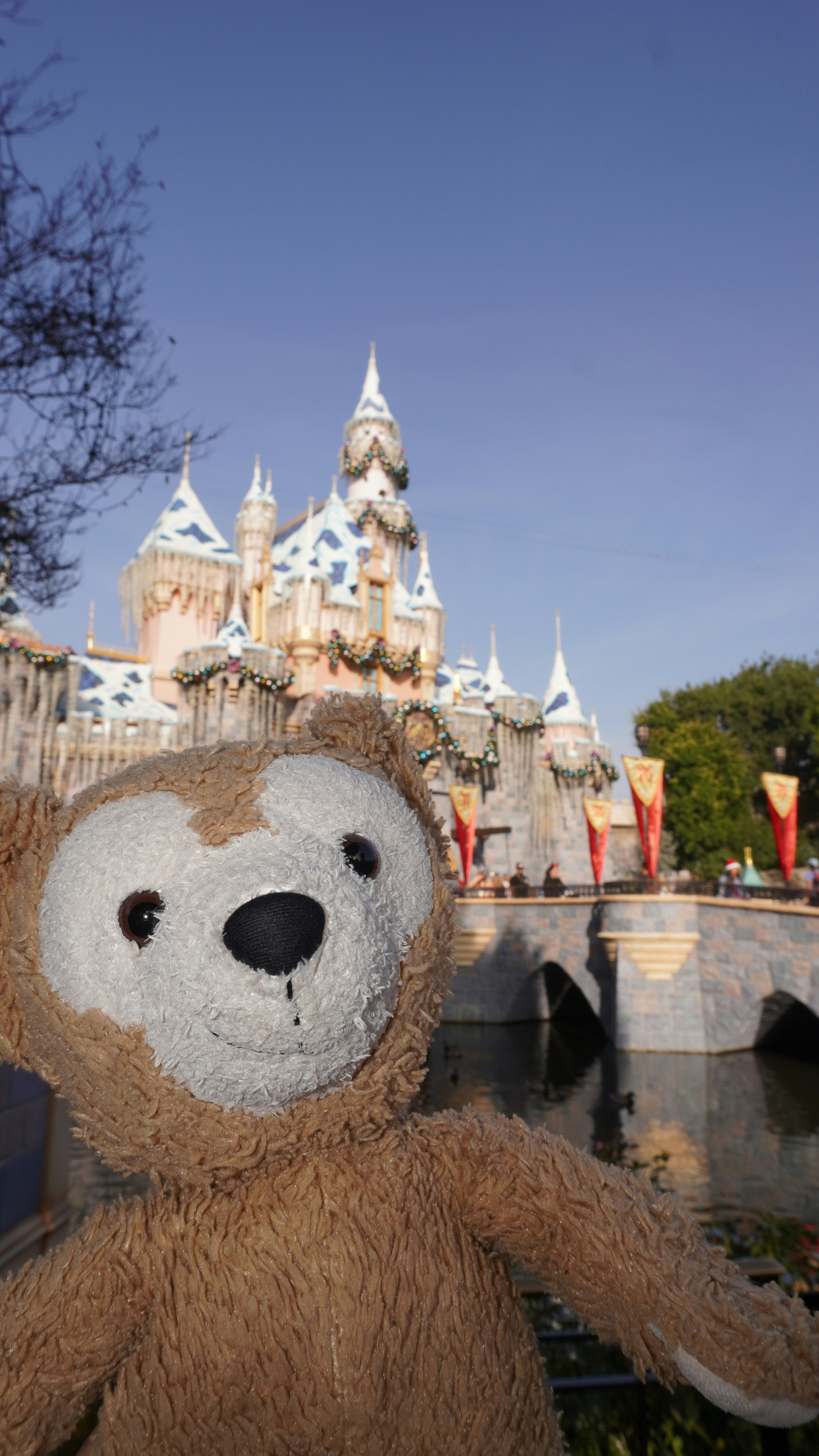 Castle Backdrop with Plush Heart: A Teddy Keeps Watch