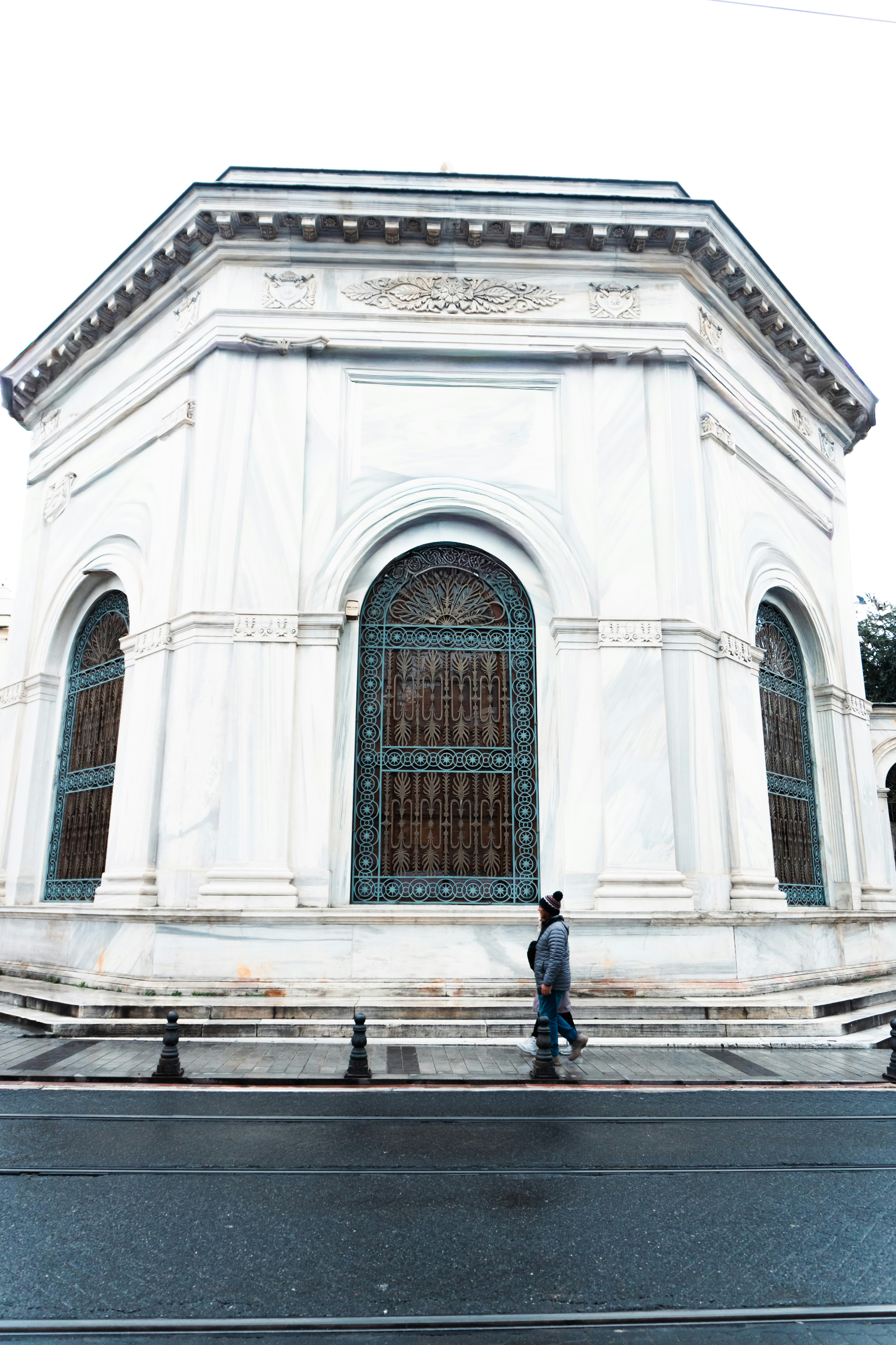 Marble Facade with Pedestrian for Scale