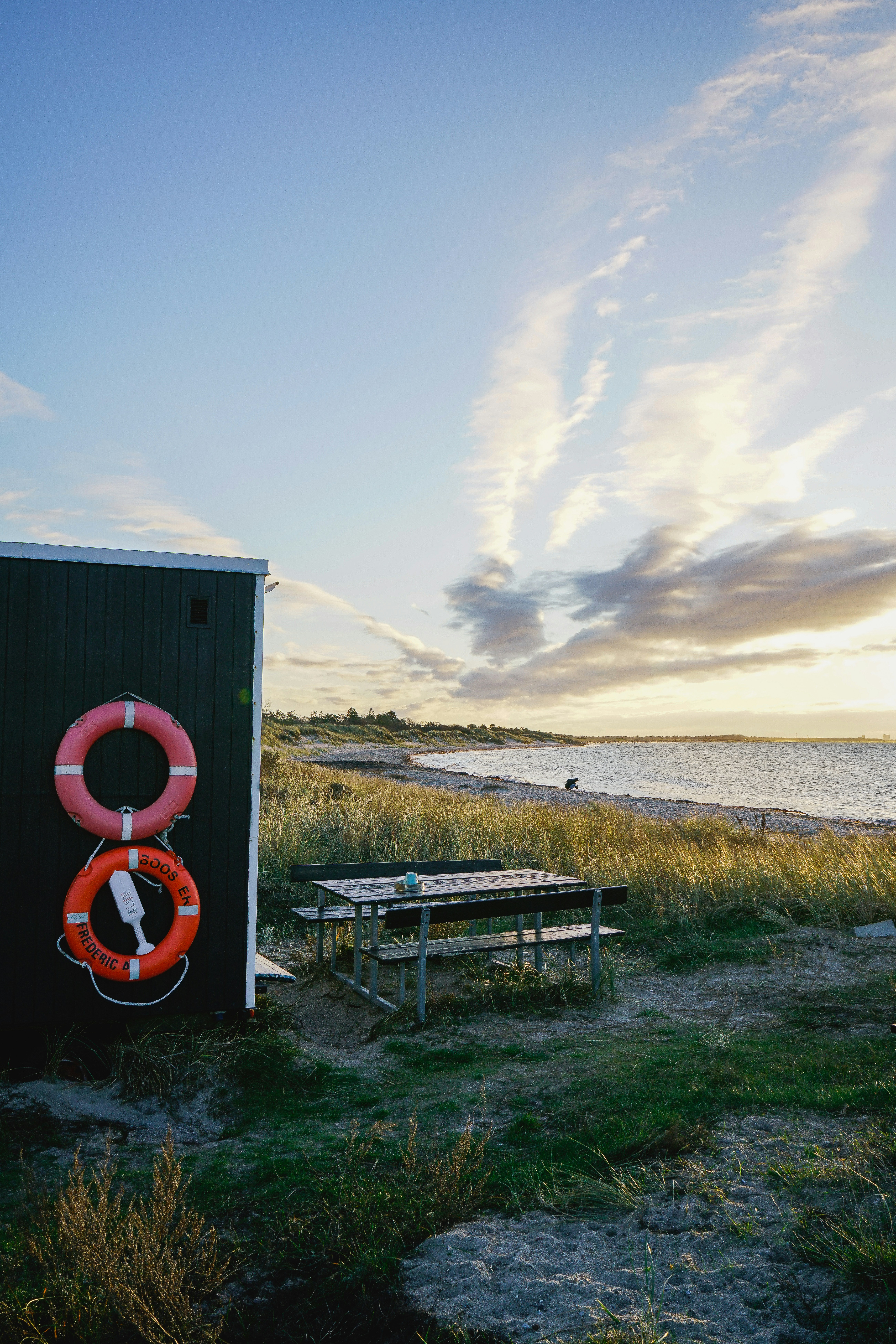 Lifebuoy Station at Sunset Shore
