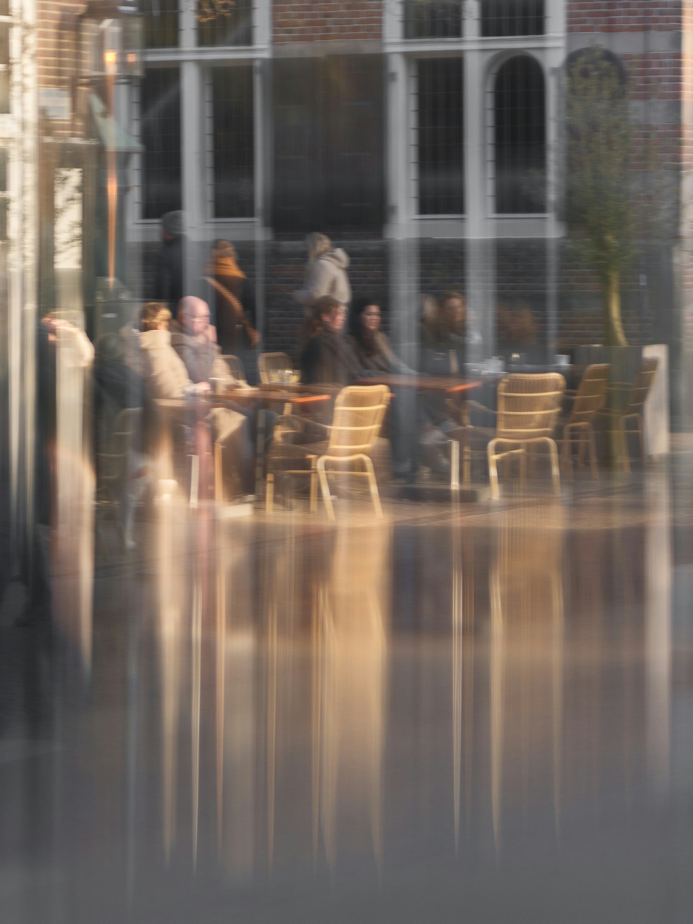 Cafe Reflections: Ghosts of People Behind Glass