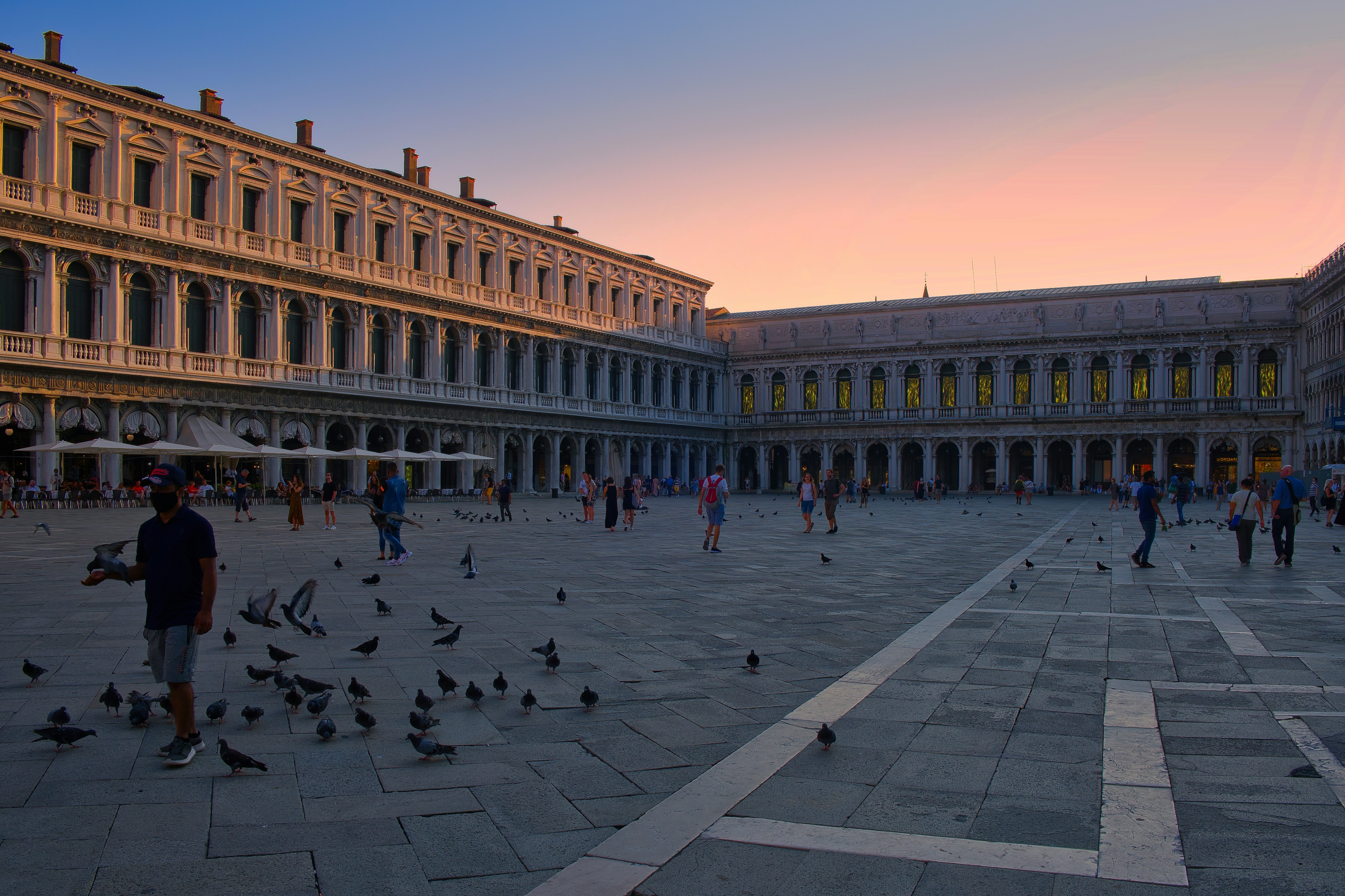 Sunset Silhouettes Over the Venetian Square