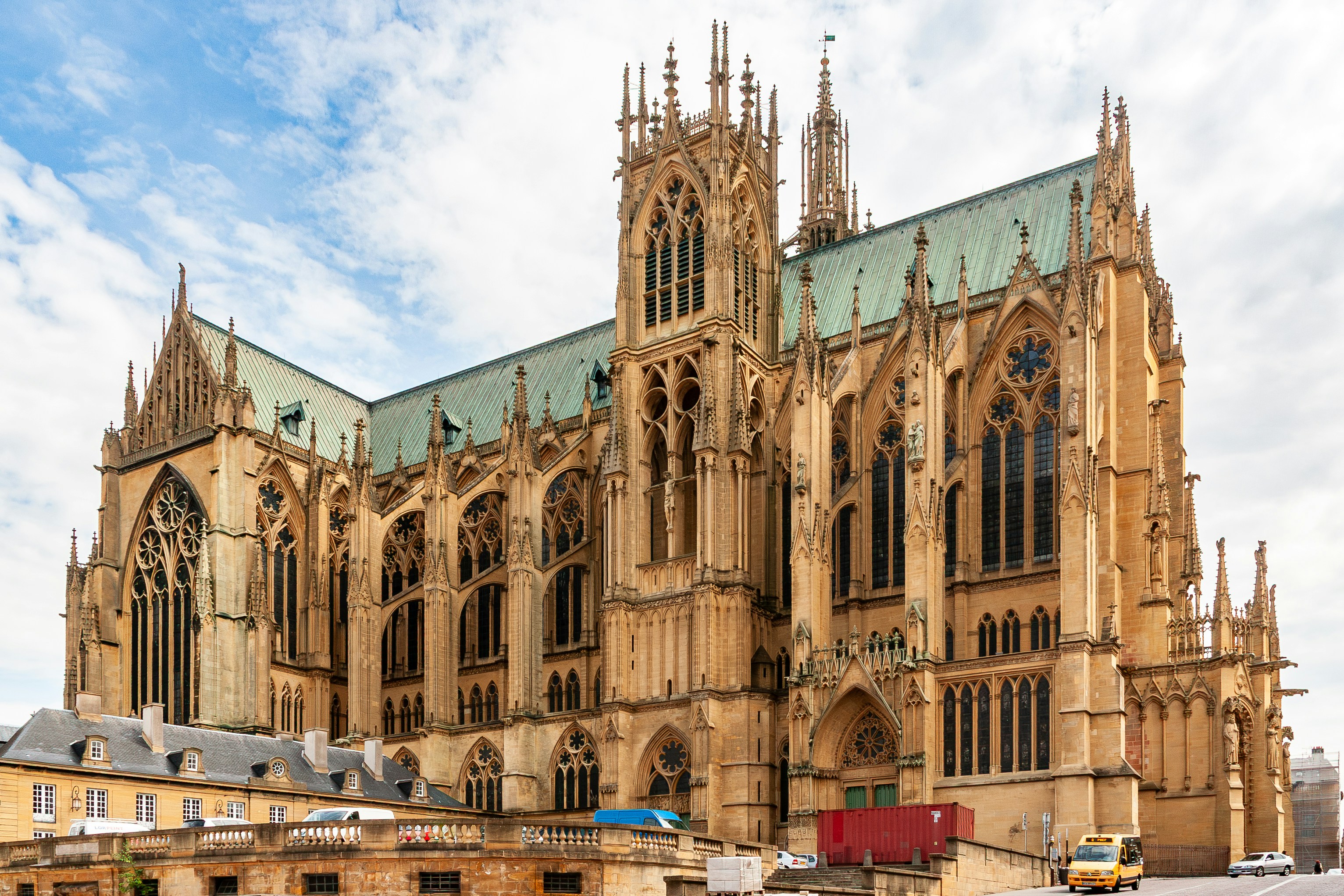 Gothic Cathedral Under a Sky of Soft Clouds
