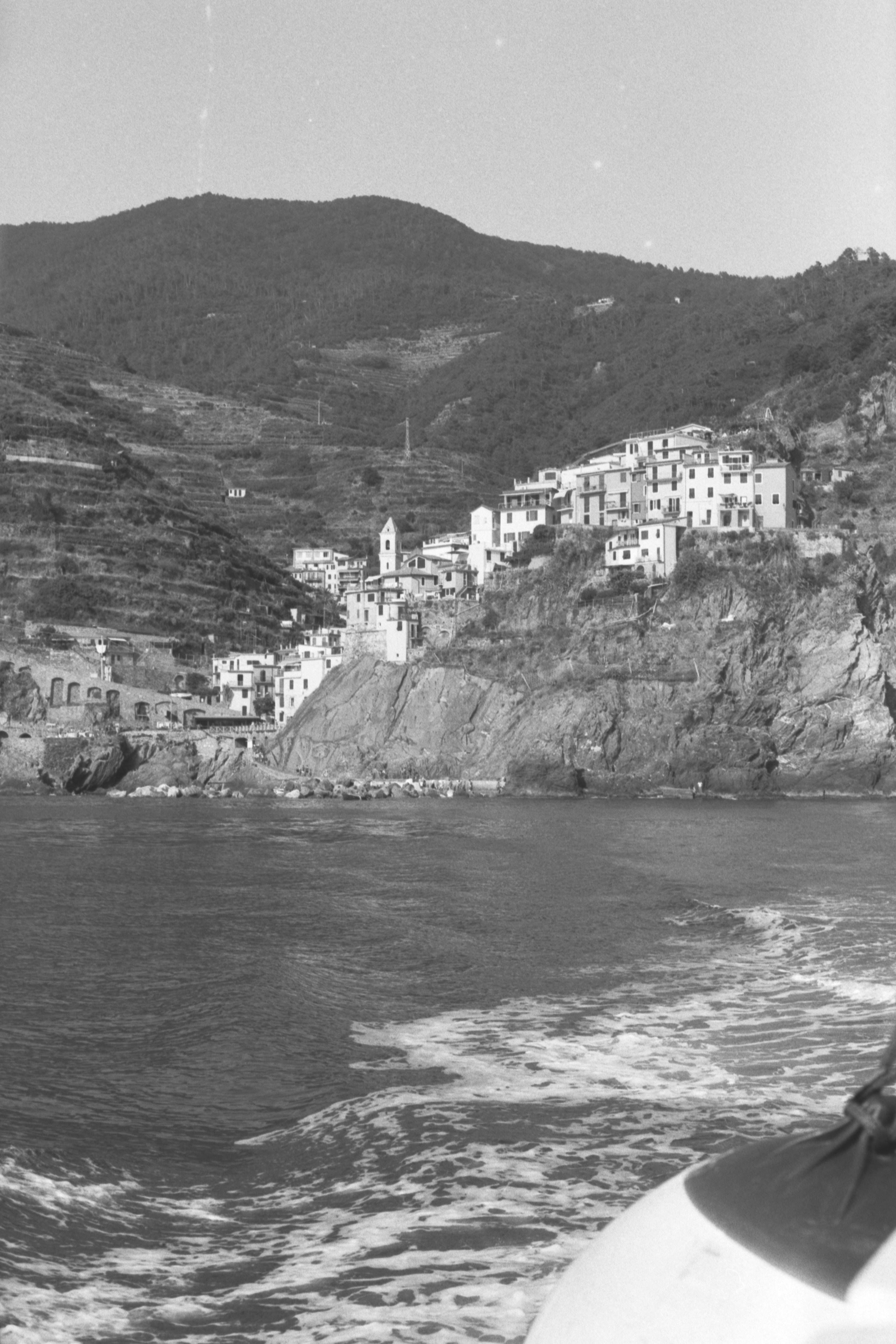 Coastal village cliffside awakening over calm Adriatic