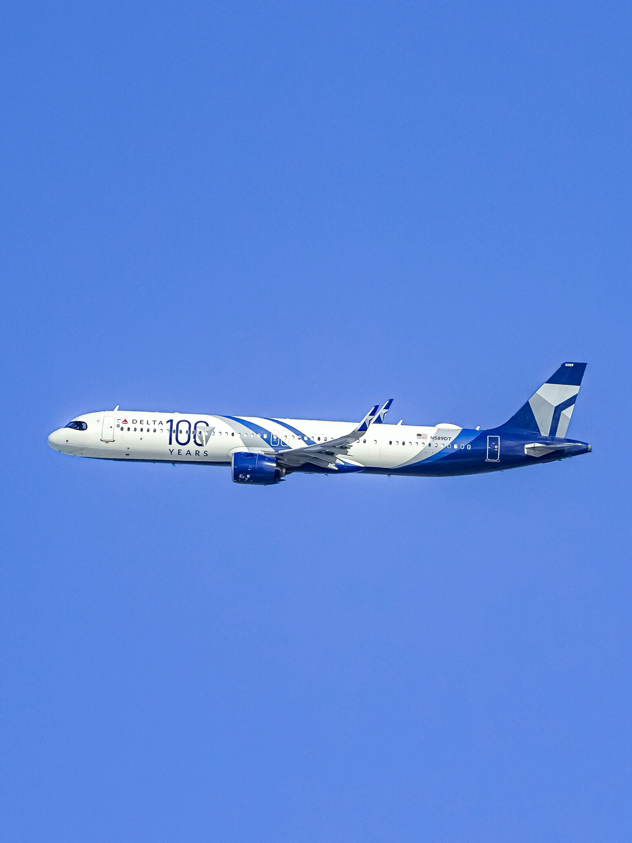 Delta 100 Years: A Delta Airlines 737 in crisp mid‑flight repose
