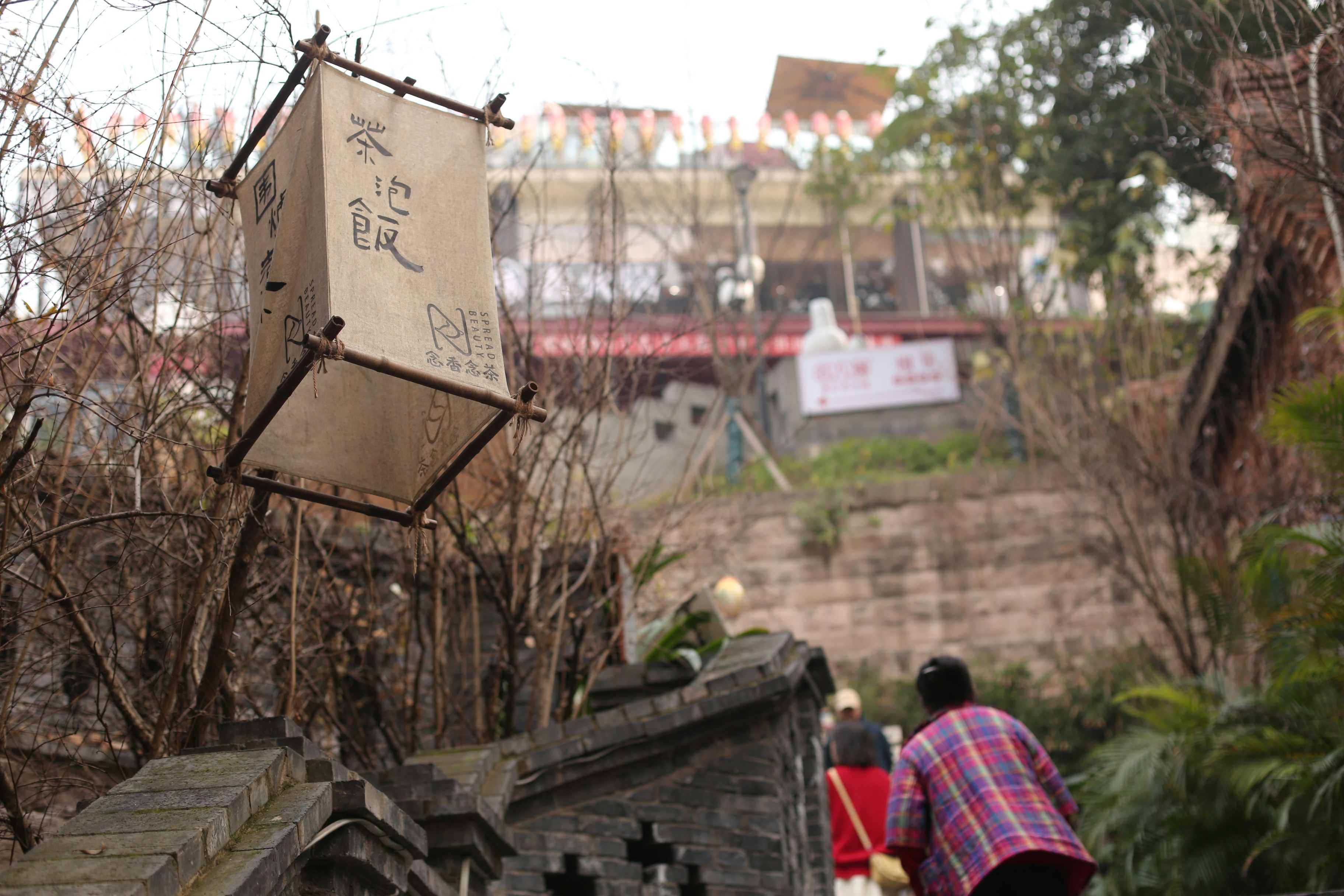 Lantern in Flight Above Ancestral Steps