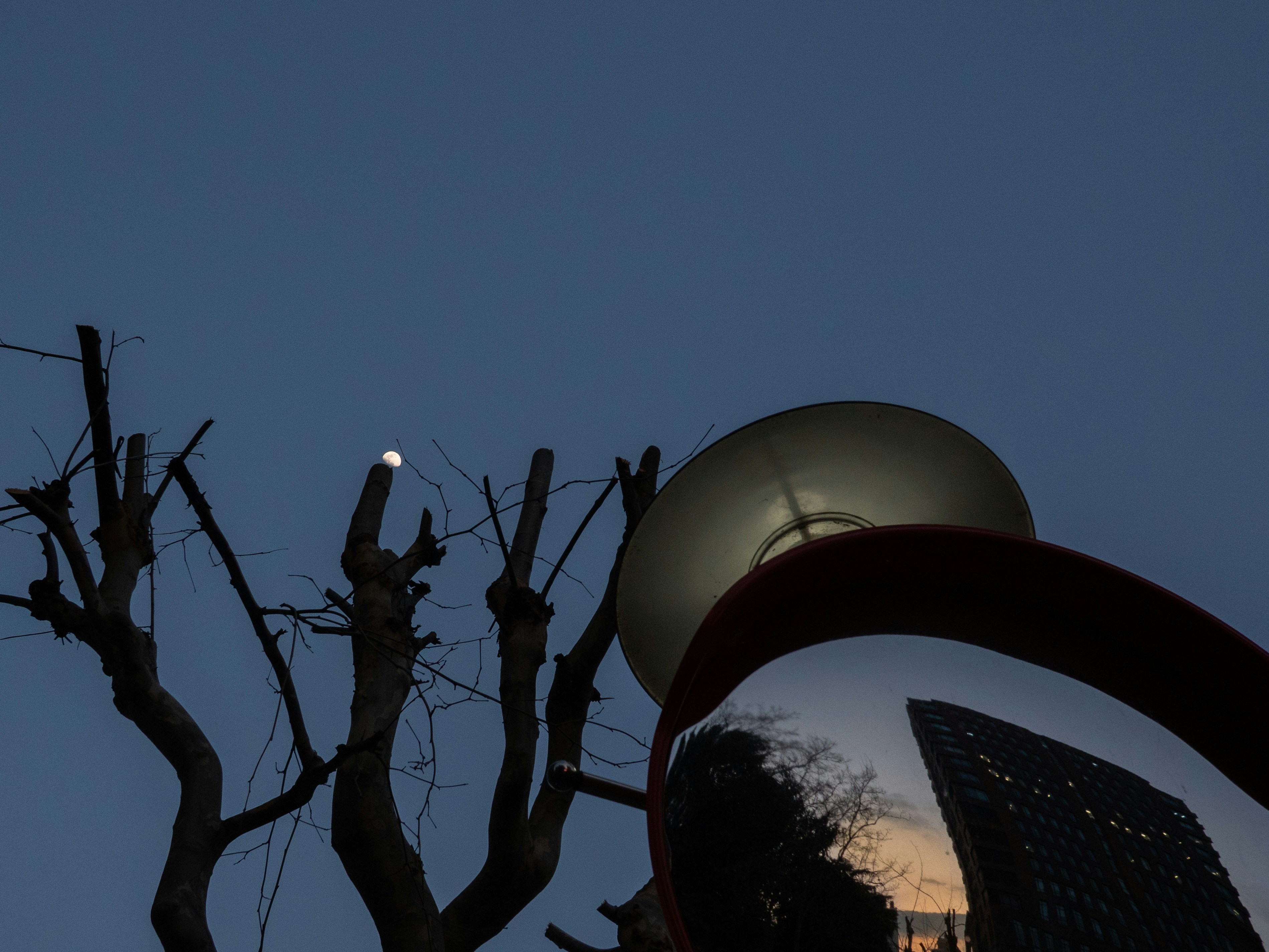 Circular Ring Over City Silhouette