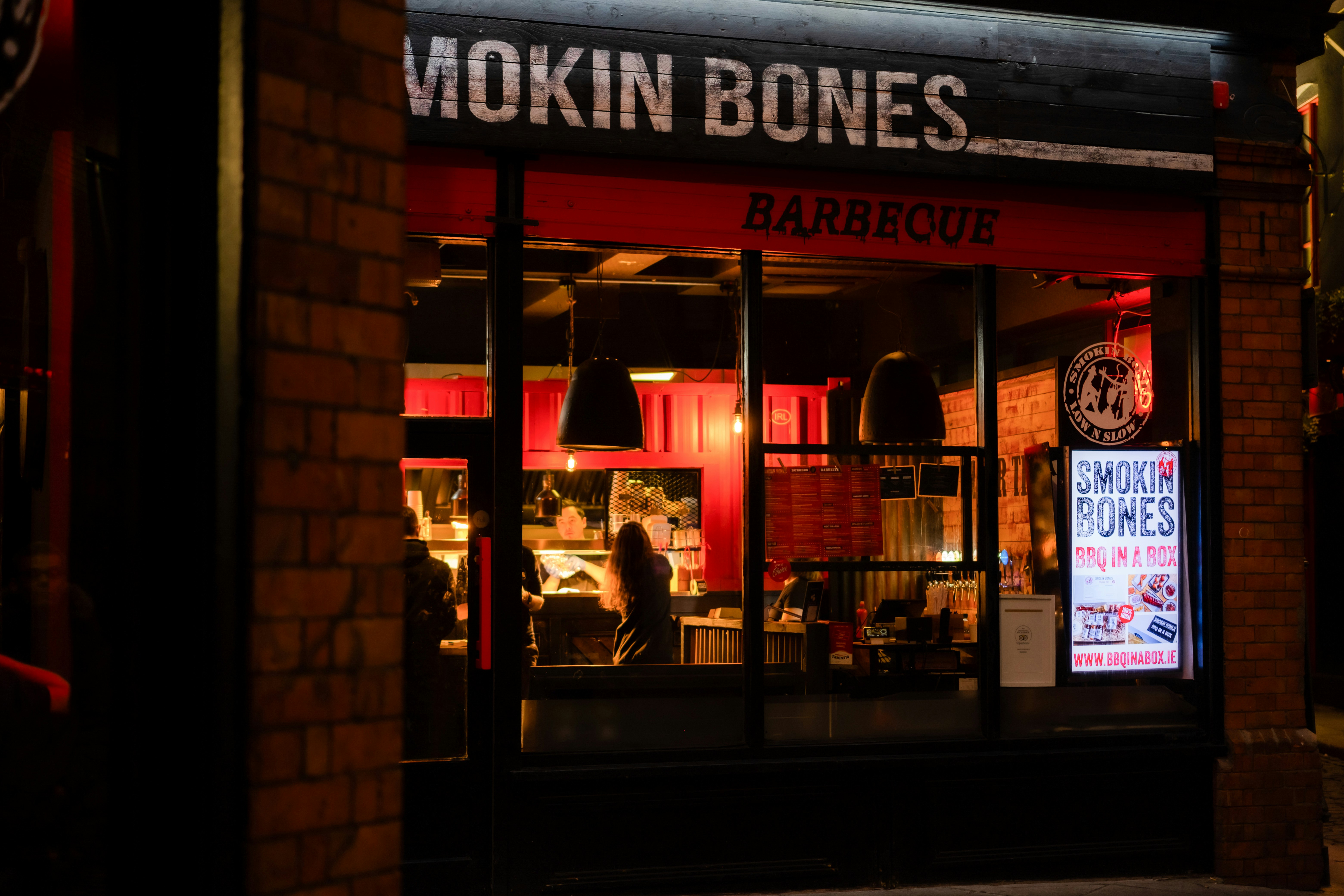 Warm Glow Through Barbecue Windows: Night at Wokin Bones