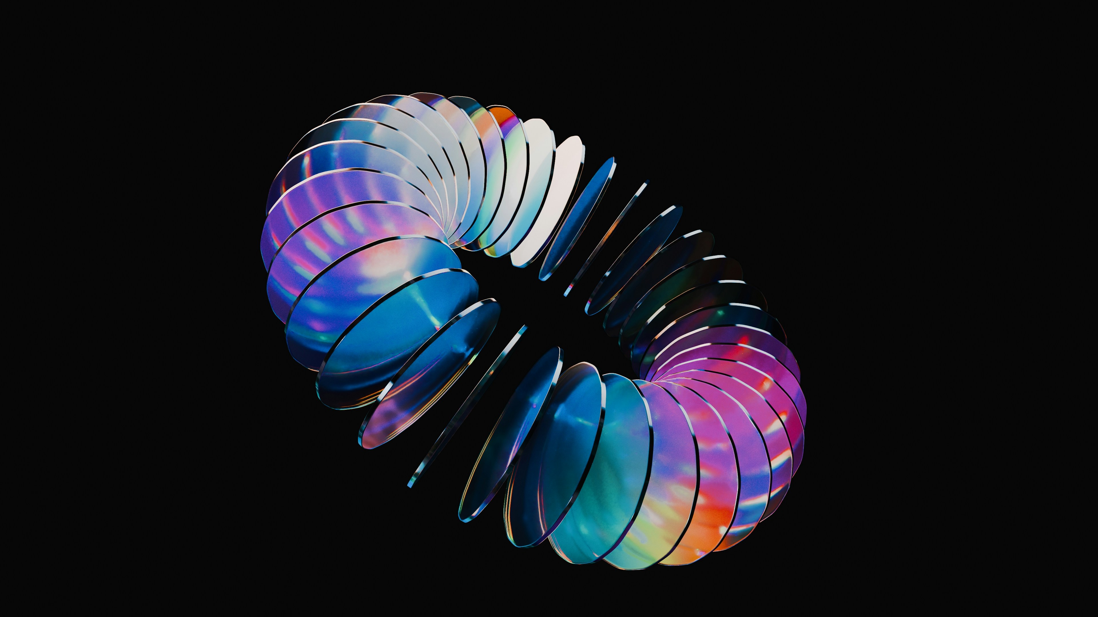 A colorful torus made of stacked discs photo – Free Abstract Image on ...