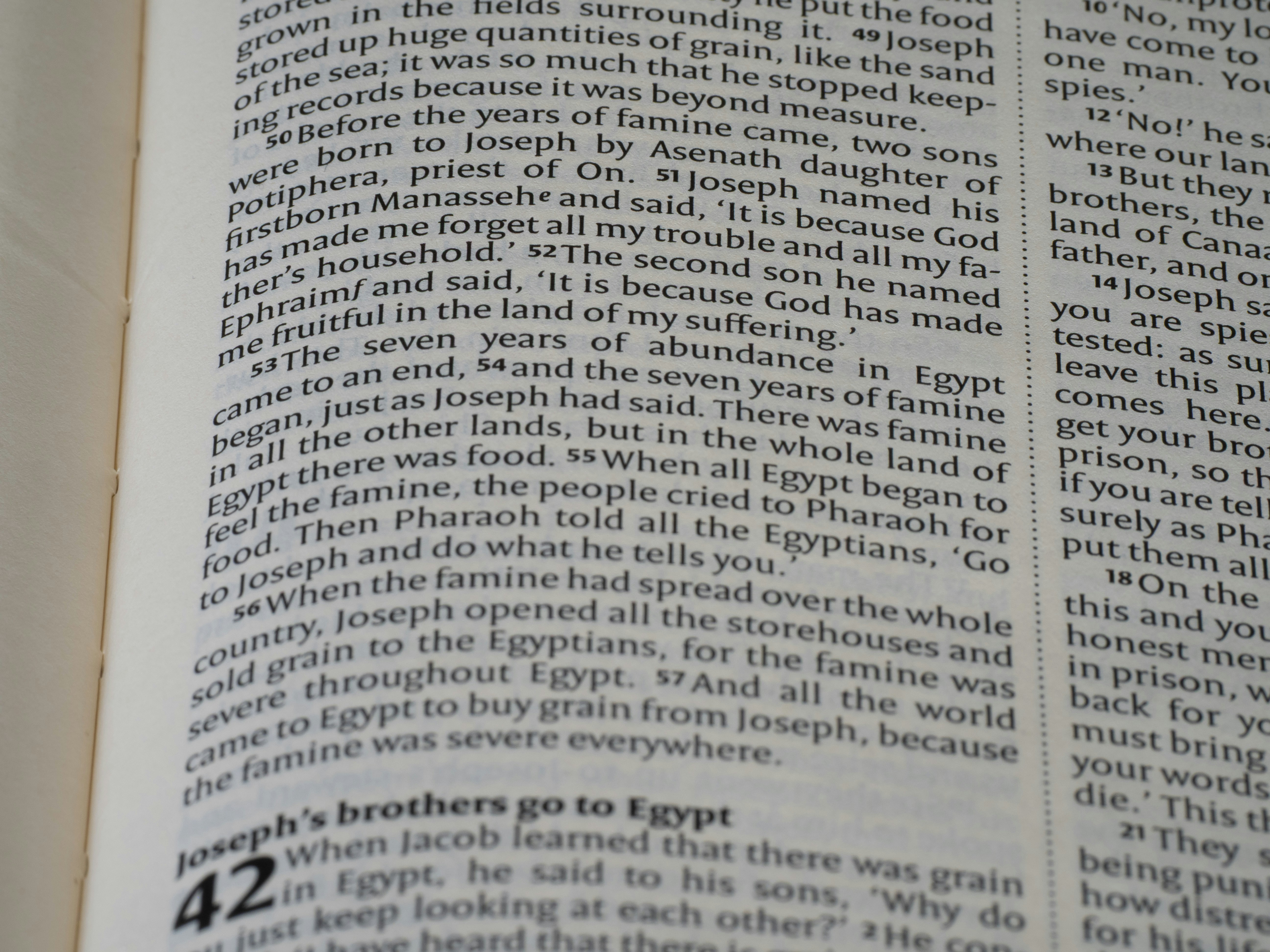 Aged Bible Page with Highlighted Verse