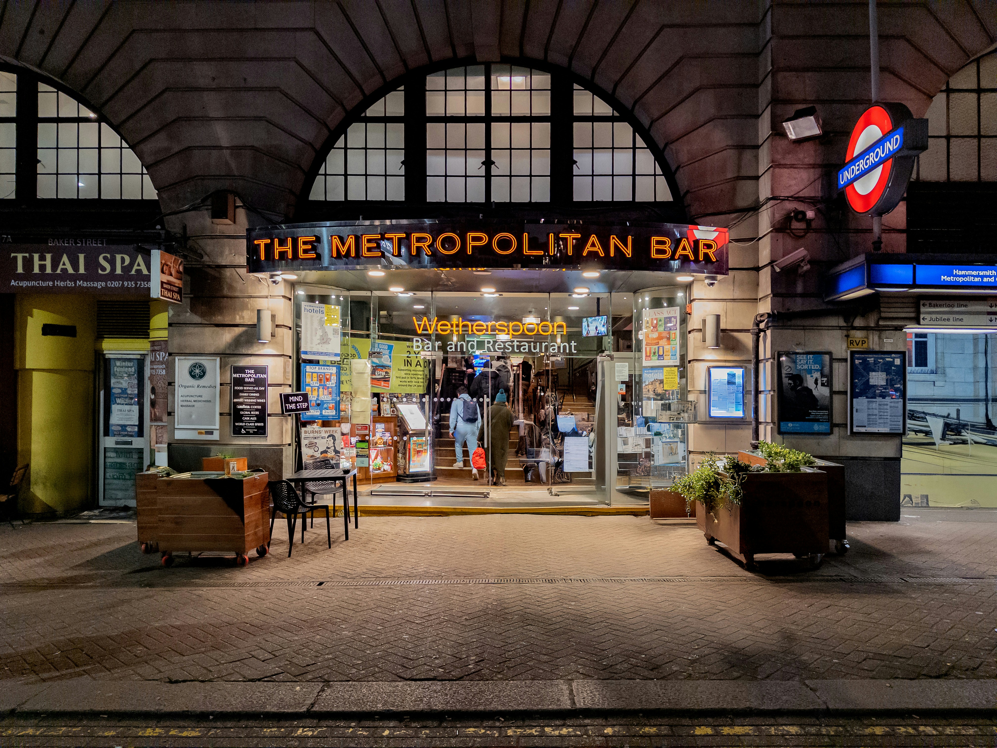 Neon Welcome: Evening Glow at The Metropolitan Bar