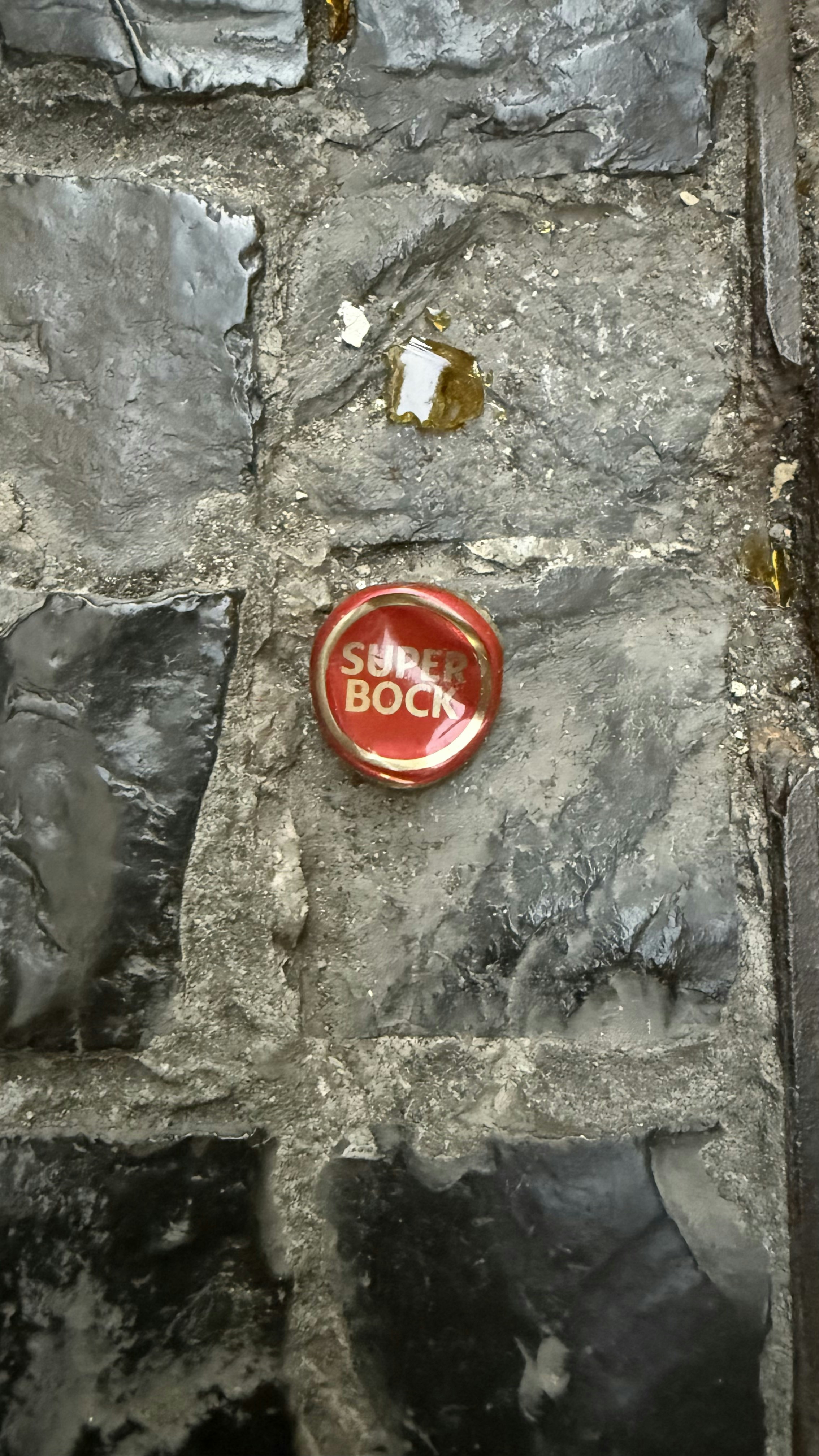 Red Crown on Weathered Cobbles