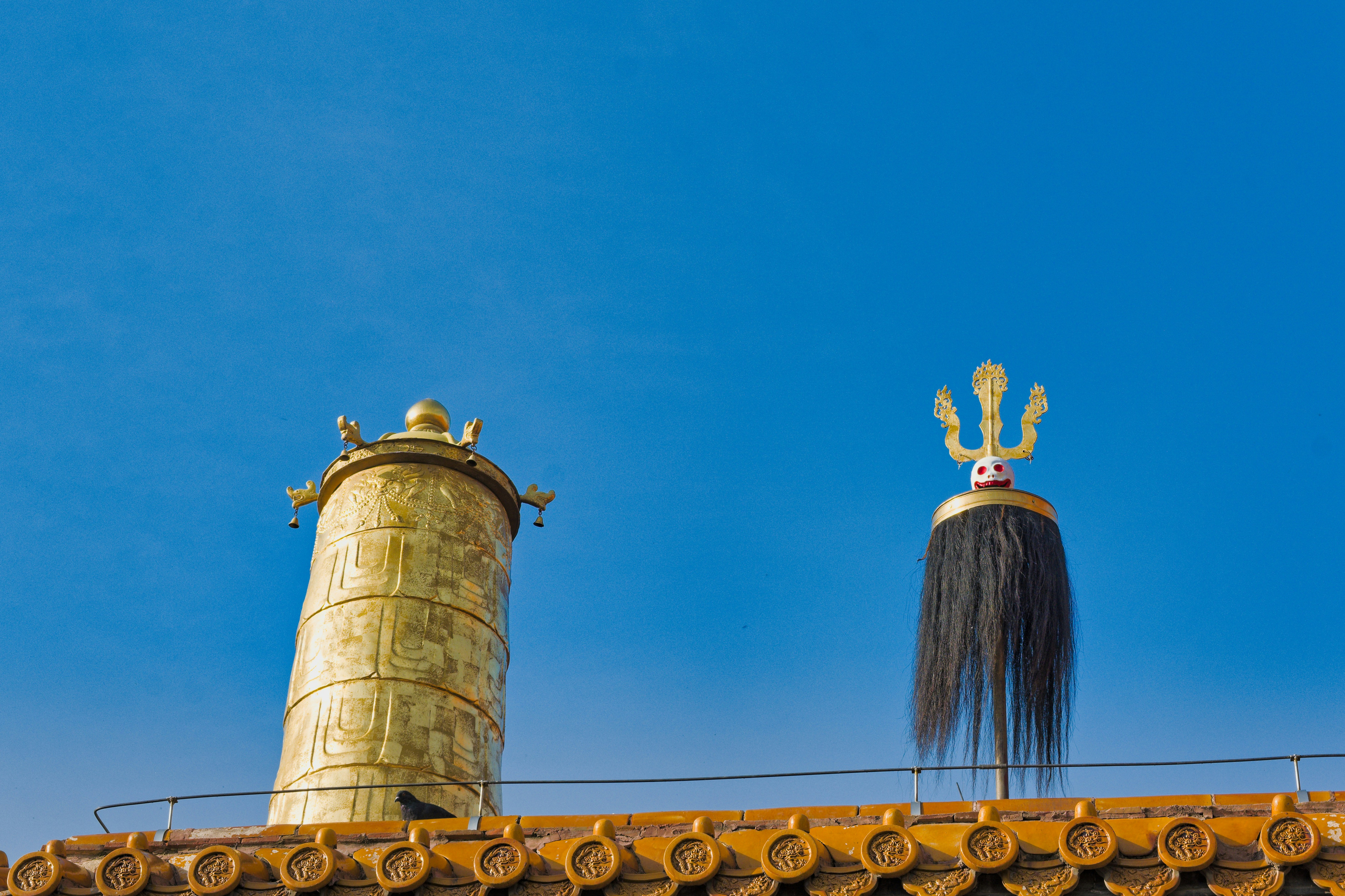 Golden Vessel and Creeping Tress on a Ceremonial Roof