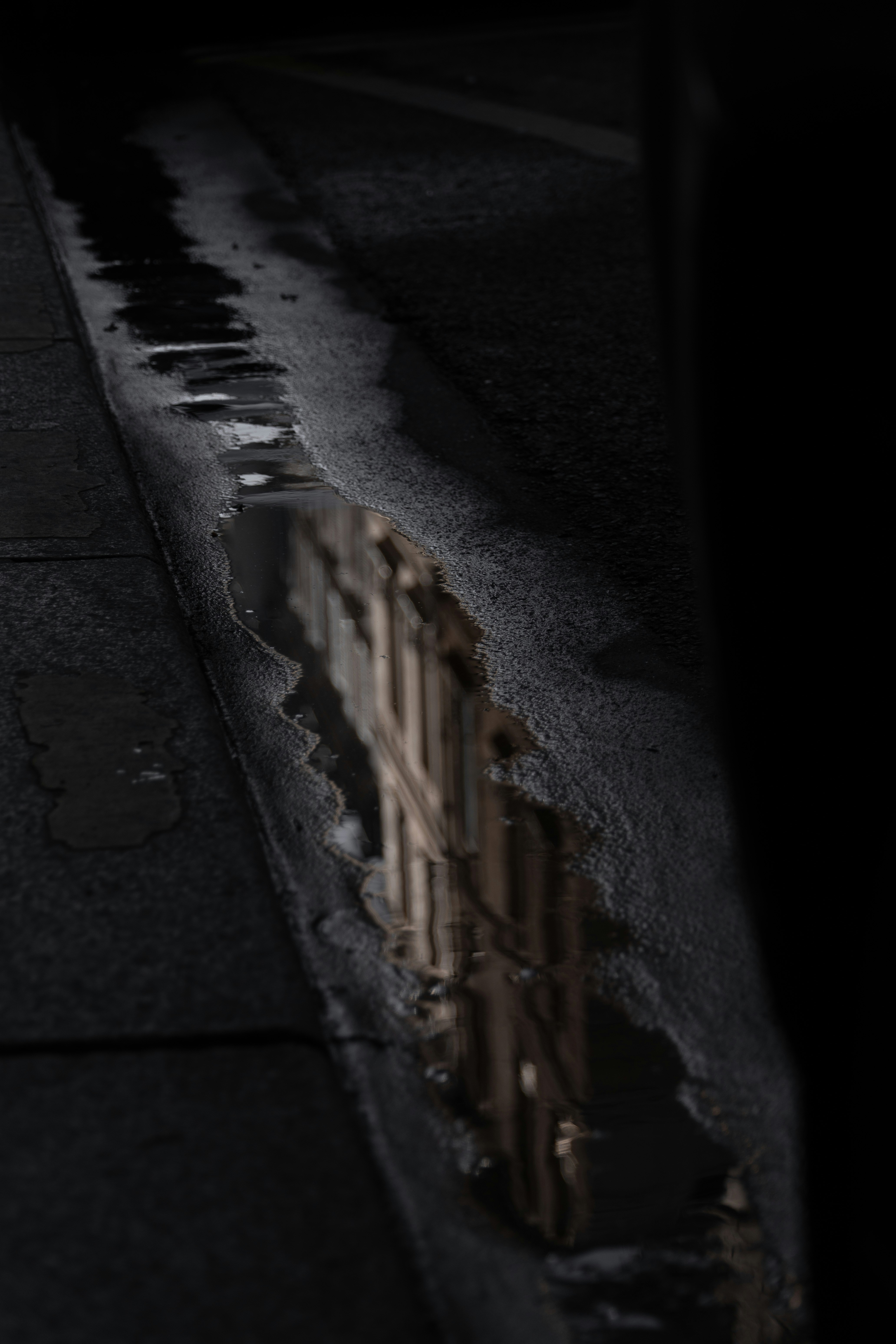 Winter Street Edge: Fractured Pavement Reflections