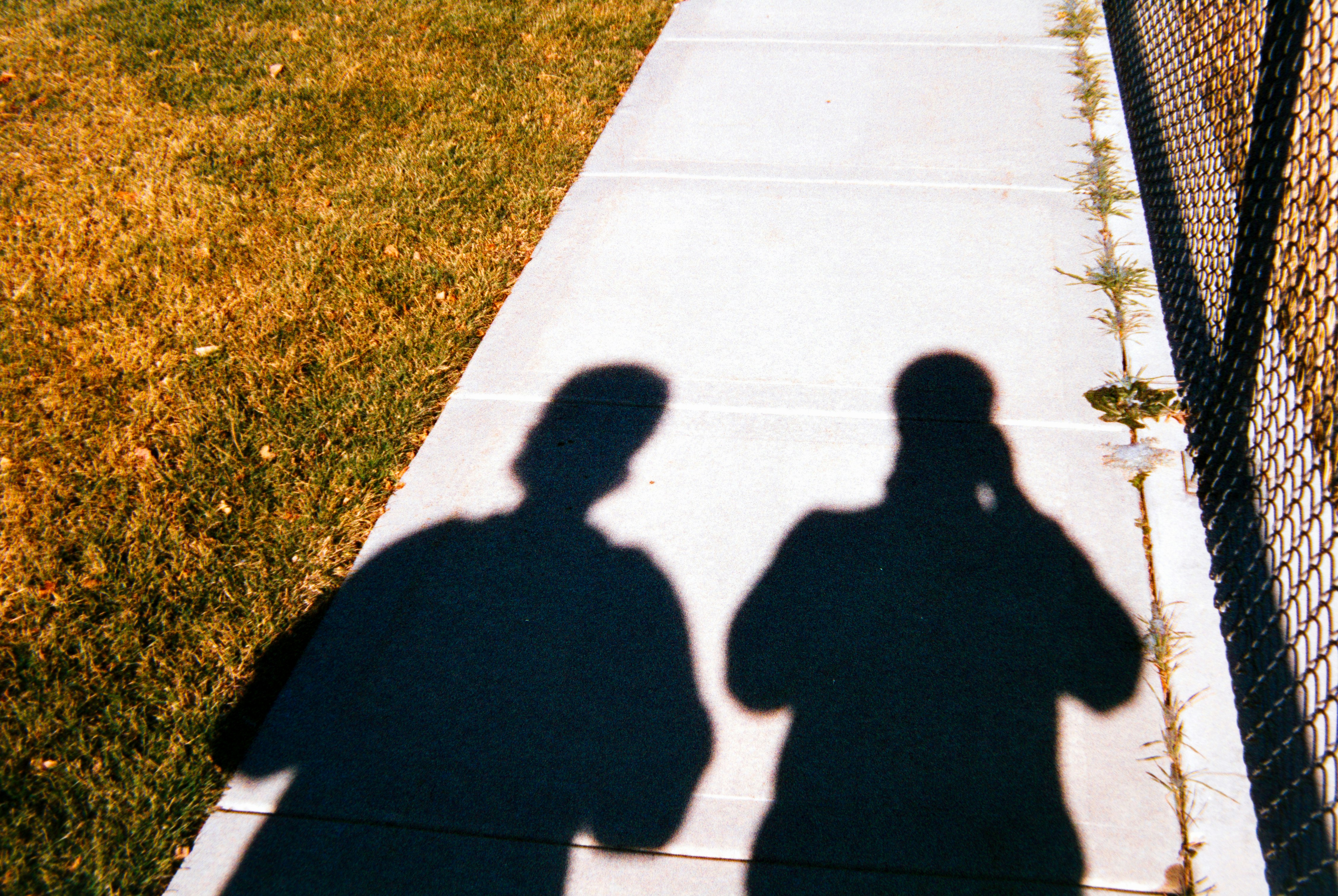 Shadow Duo On a sunlit sidewalk