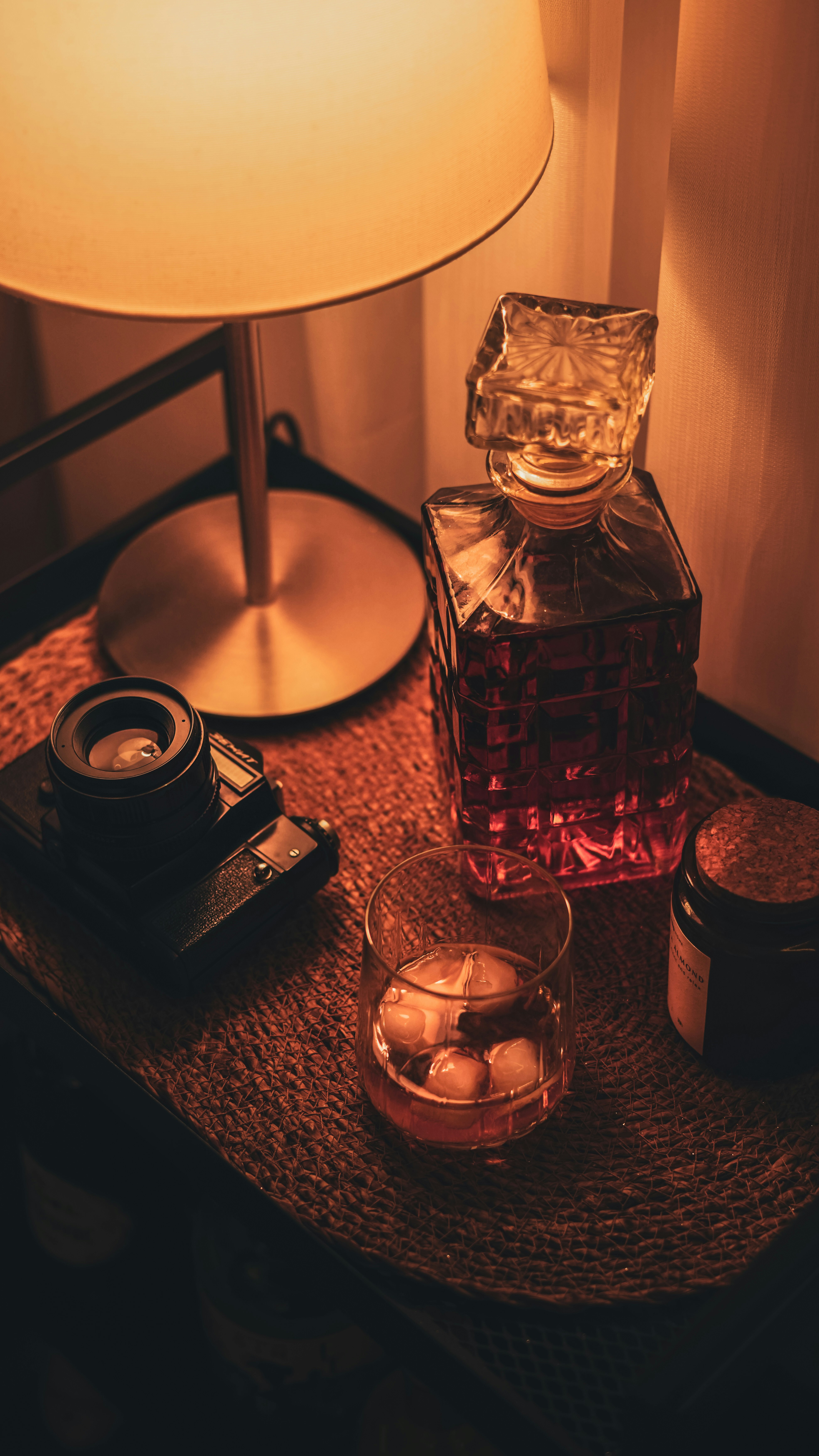 Amber Echoes on a Nightstand: A Quiet Still Life