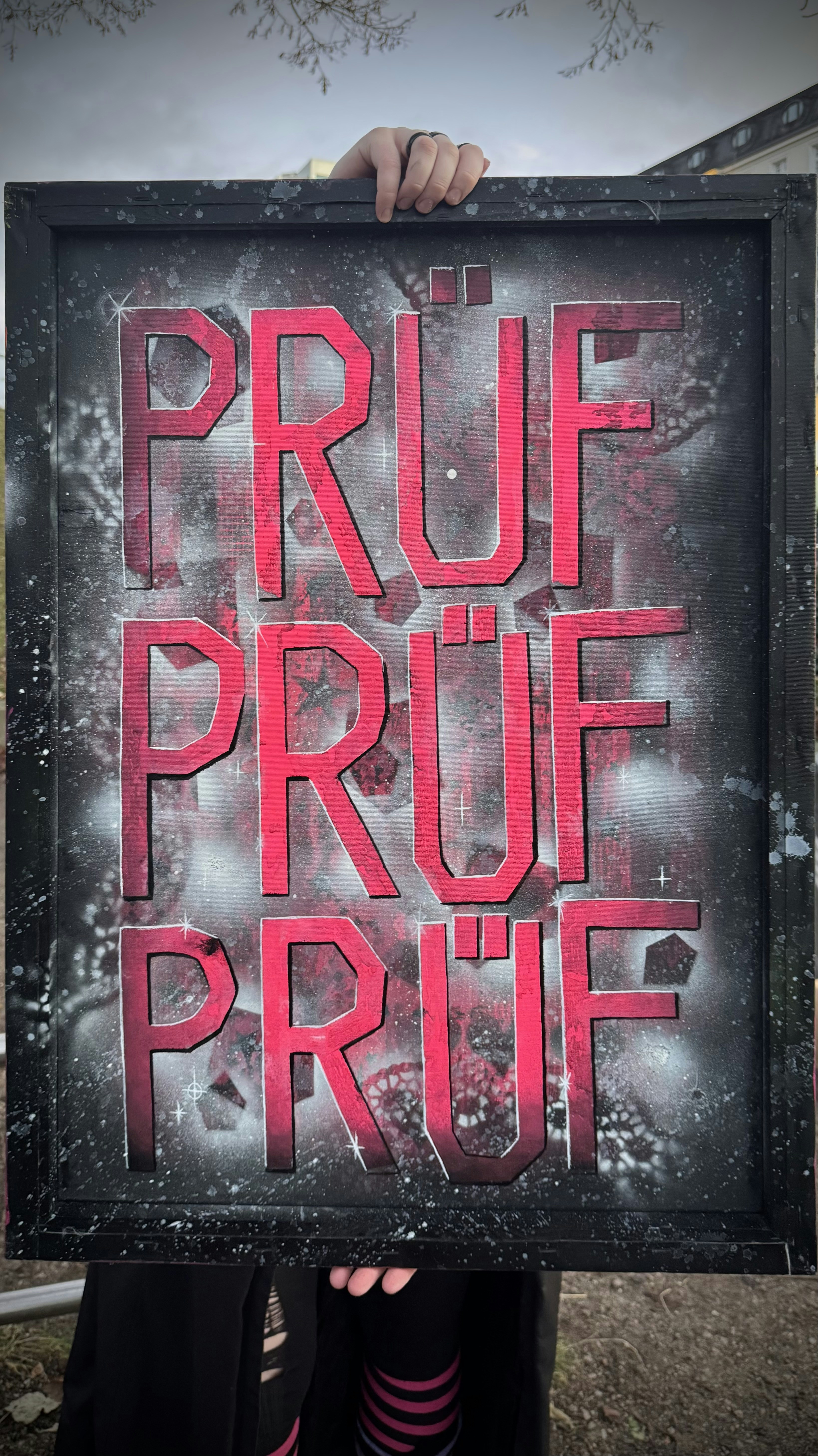 Crimson Letters on a Cold Frame