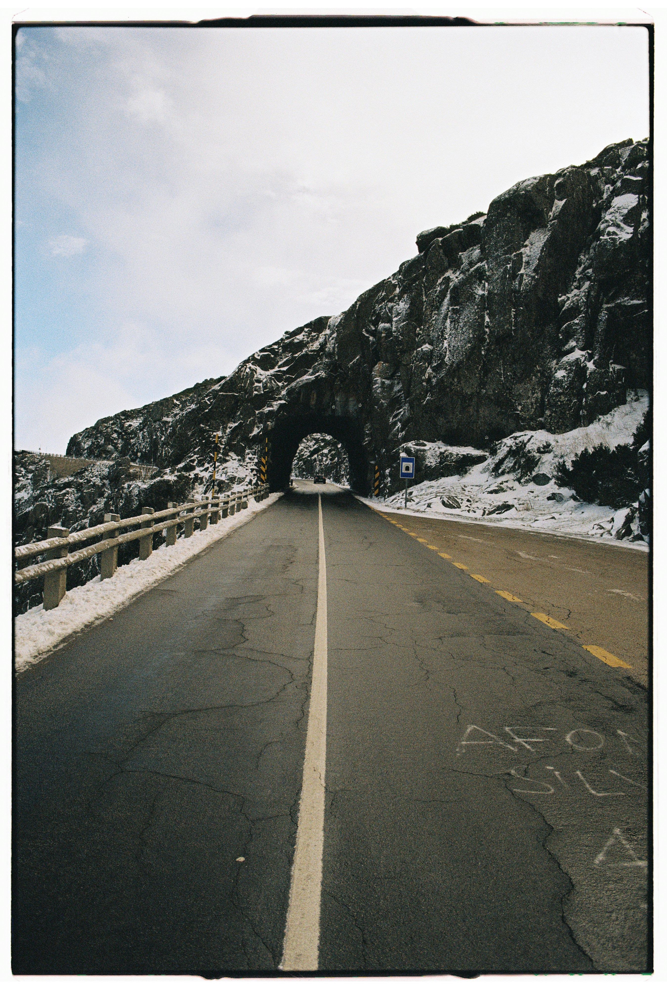 Road Through the Snow-Capped Tunnel