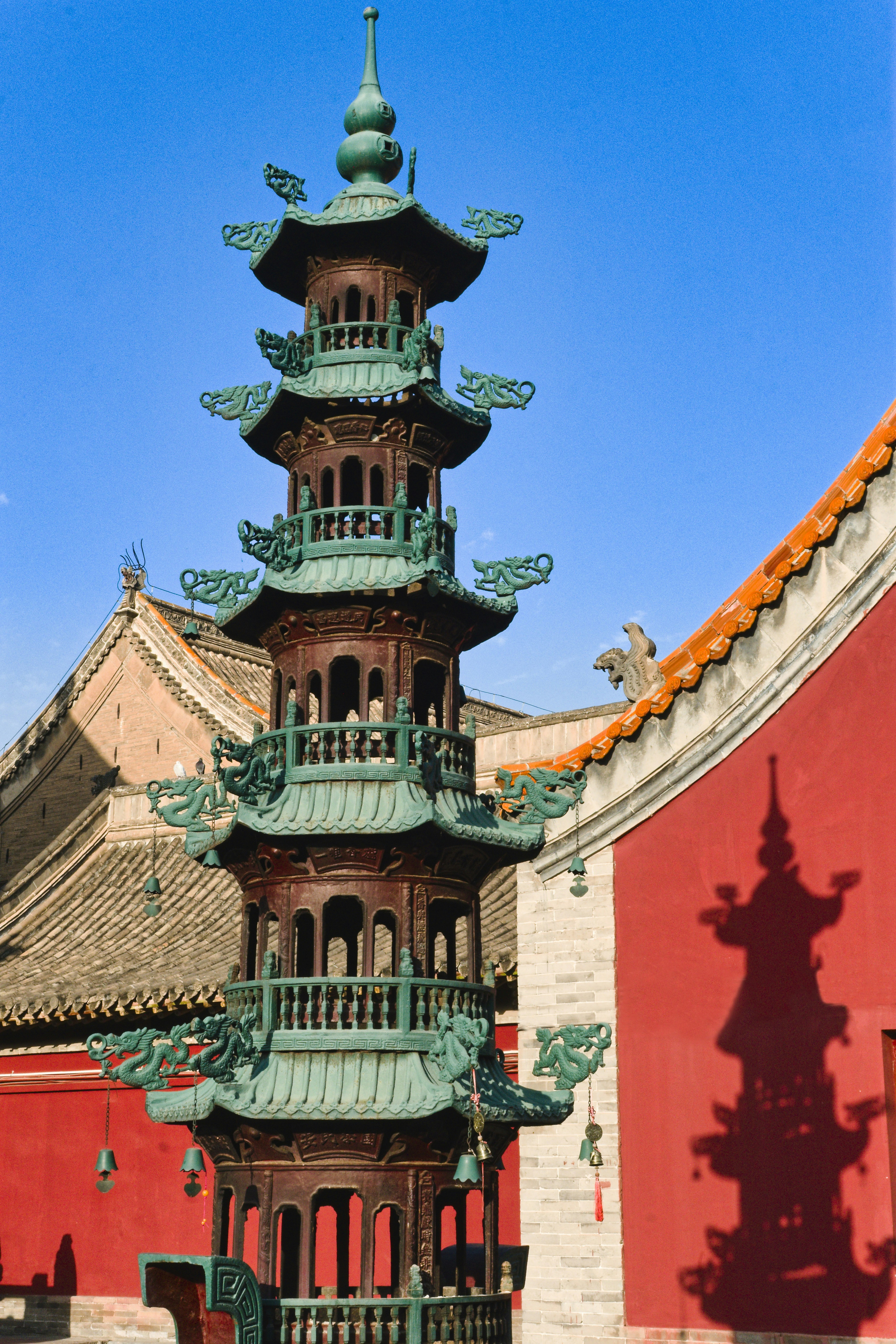 The Jade Pagoda Against a Cerulean Sky