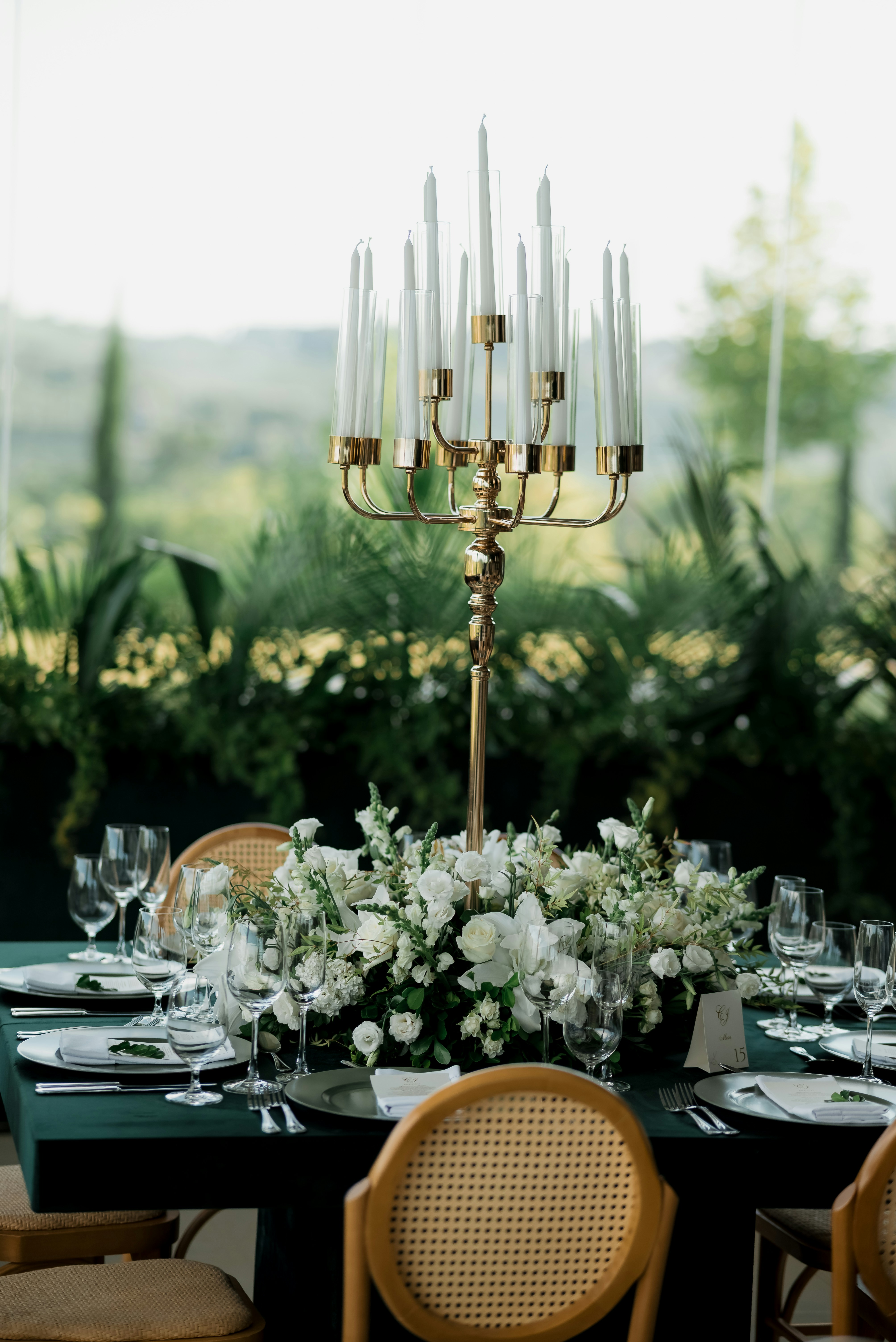 Golden Candelabra Crowned Tabletop Elegance