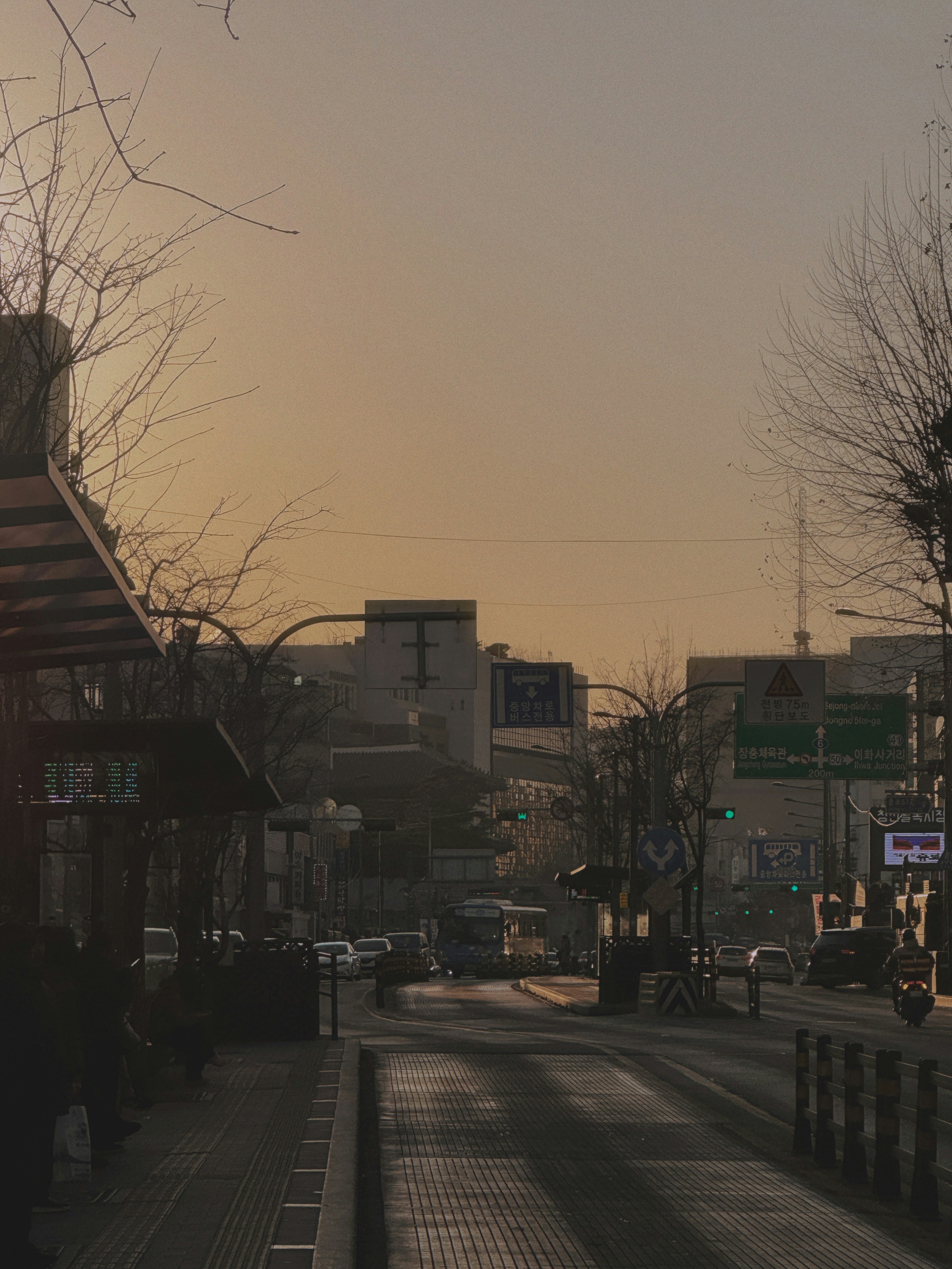 Evening Street in Soft Sandstone Glow