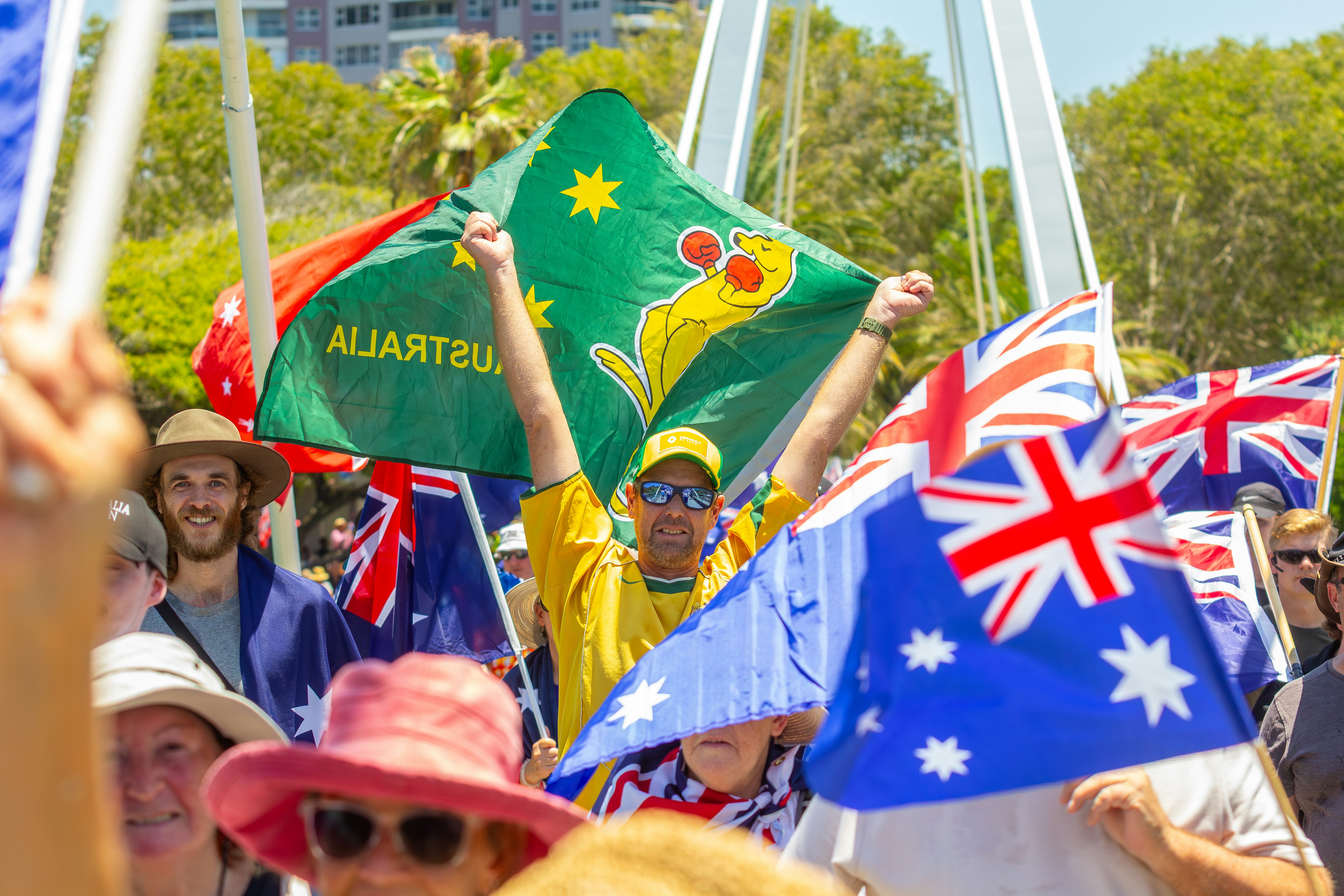 Flags in the Crowd: A Multinational Demonstration