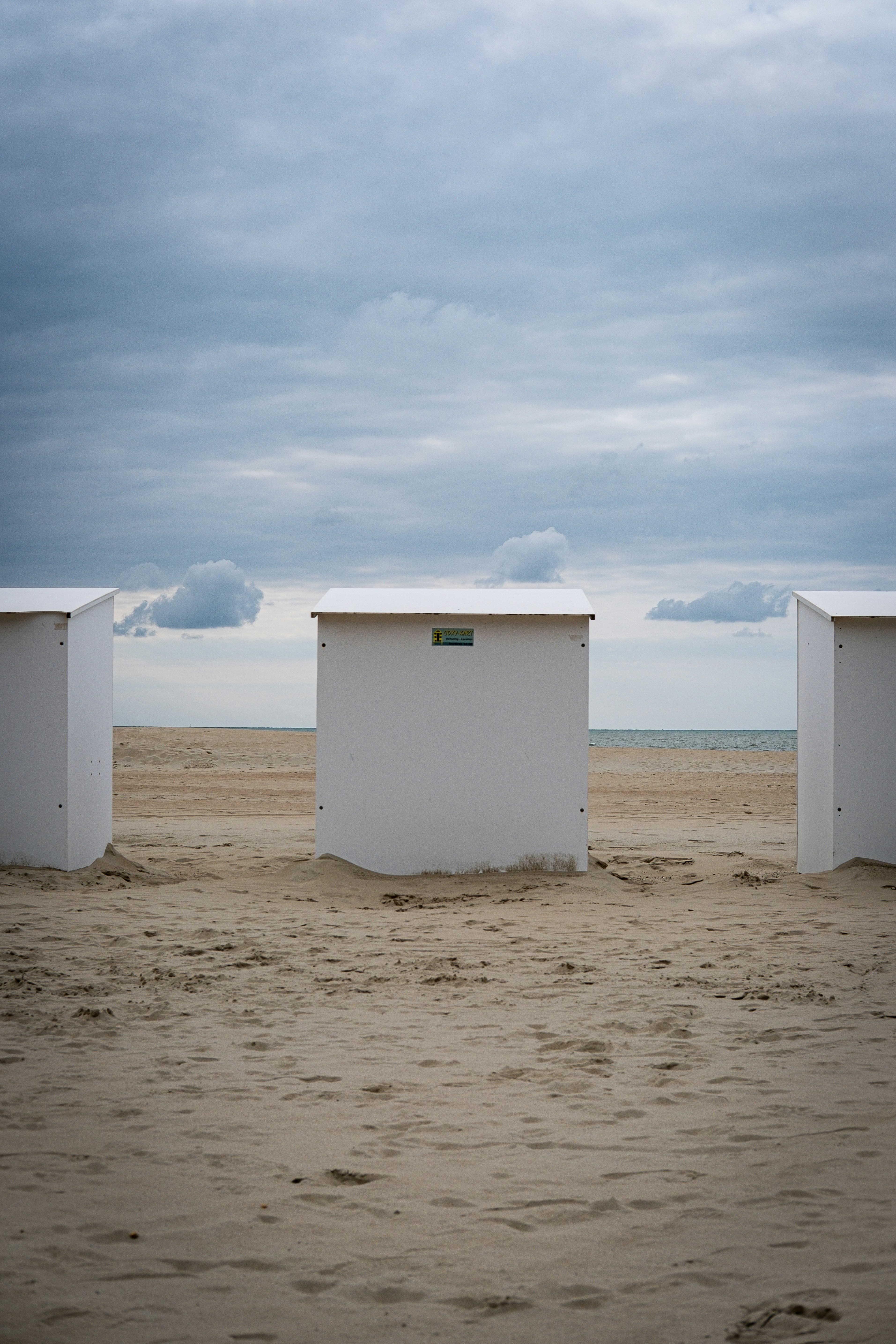 Minimalist Beach Huts at Dusk