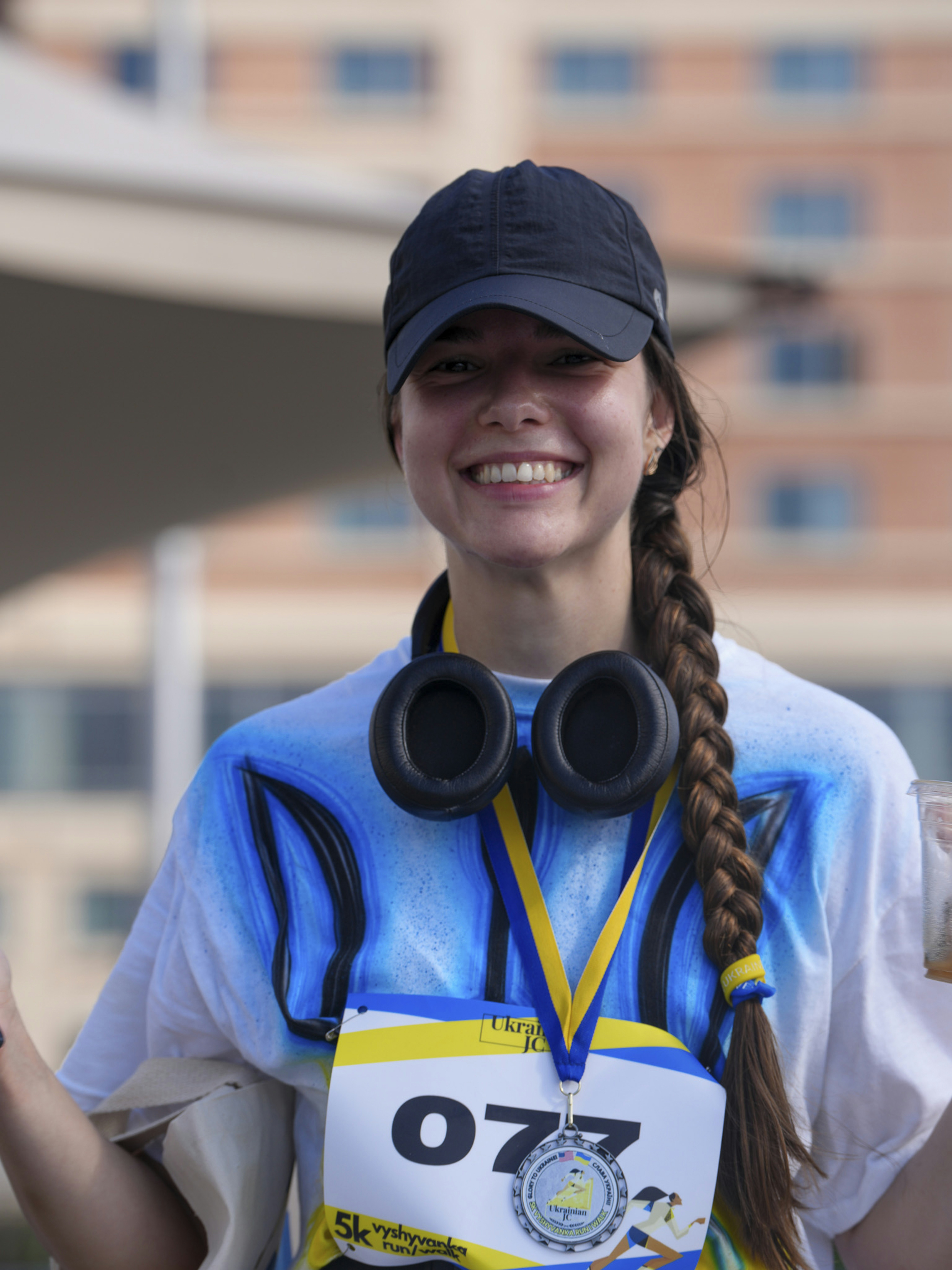 Smile in the Finish Line: Runner with Braided Hair, Bib 075