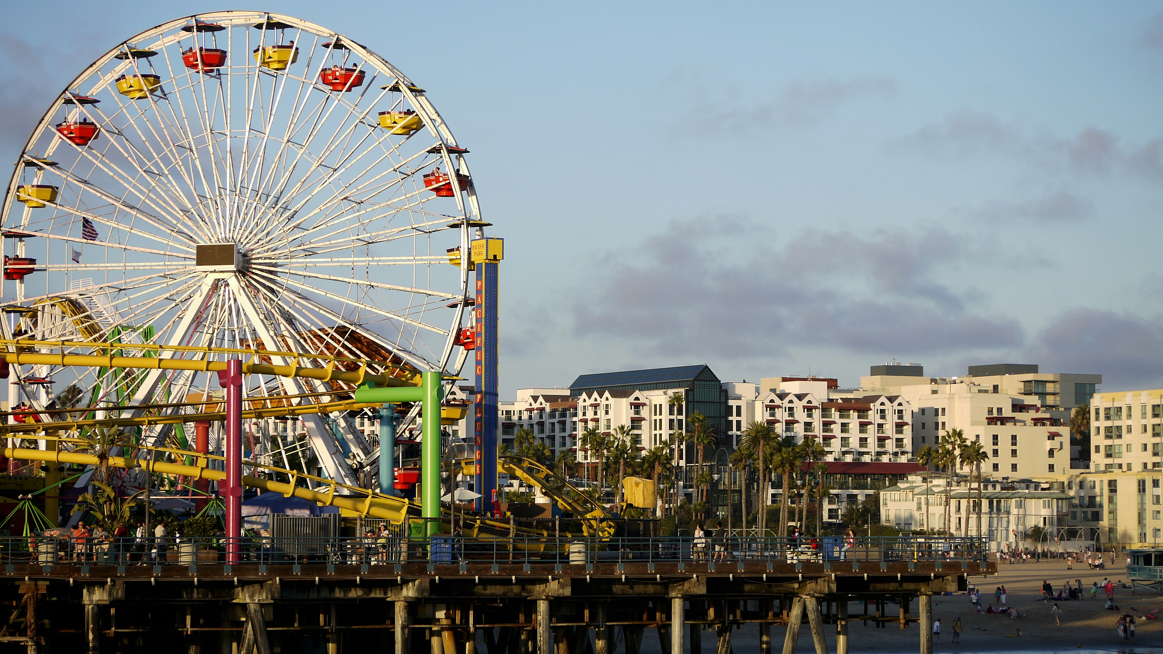 View of the Ferris Wheel in the Pacific Park, Santa Monica, California, USA