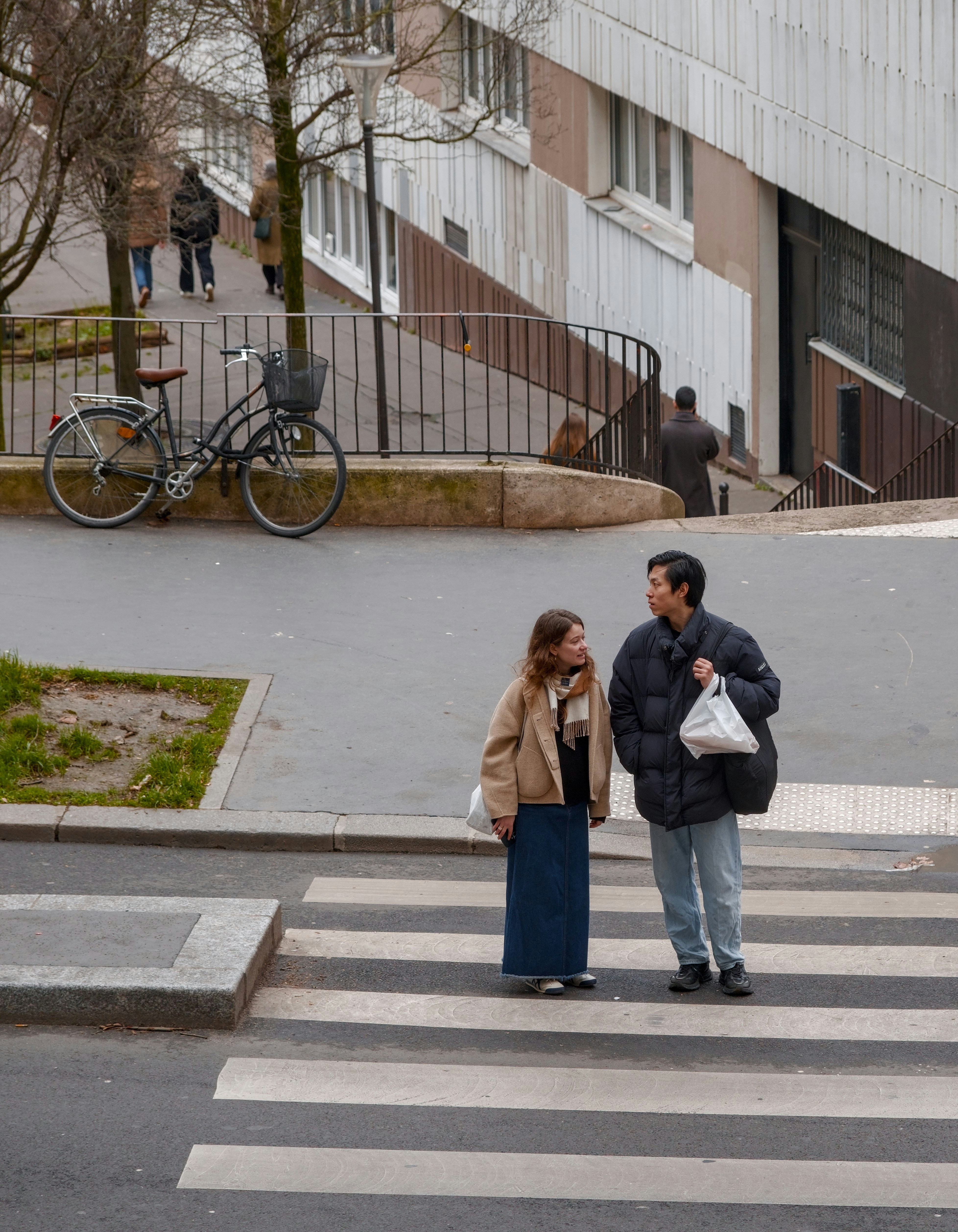 Crosswalk Conversation: A Quiet Moment Between Strangers