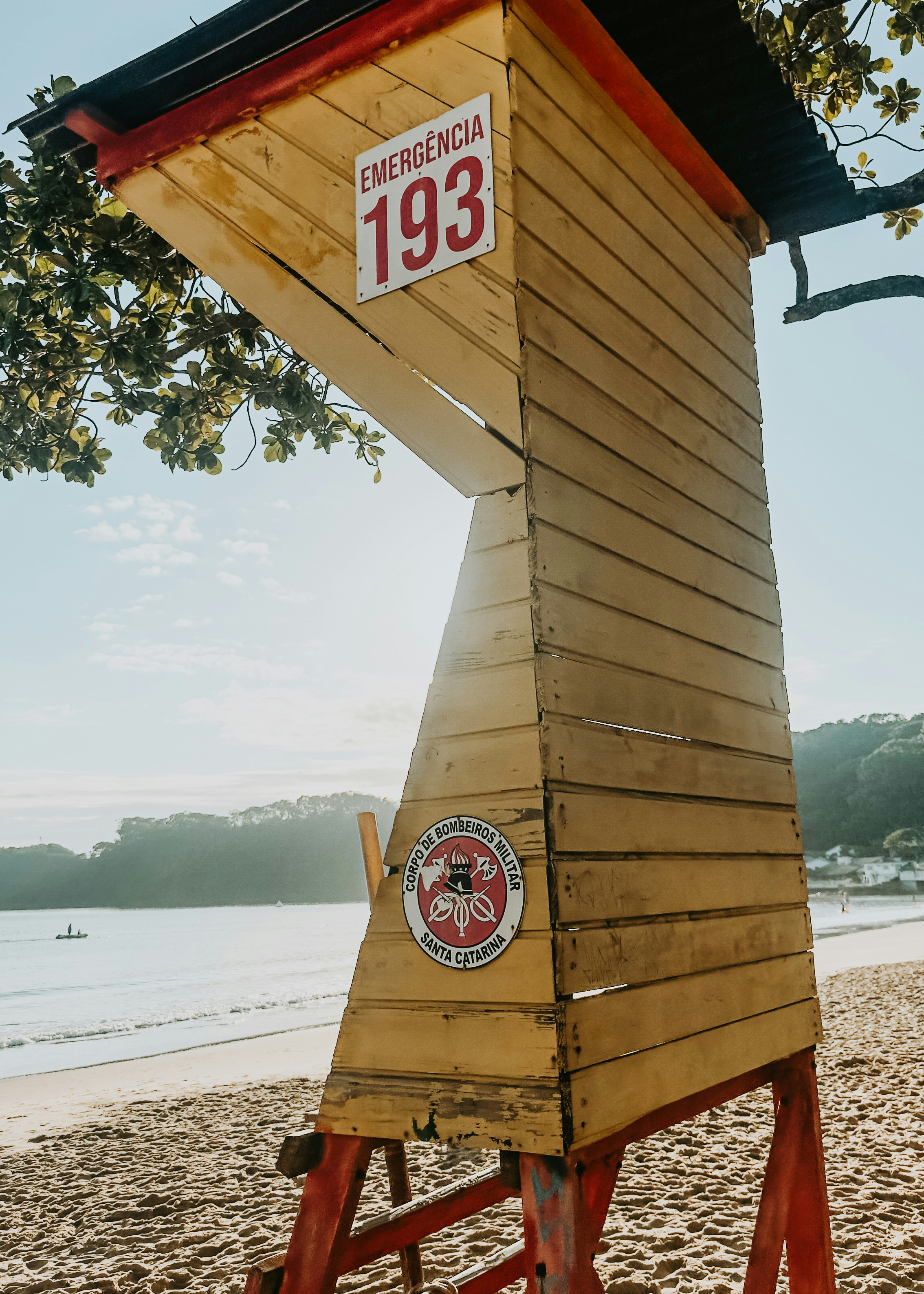 Lifesaving Tower on a Quiet Brazilian Beach