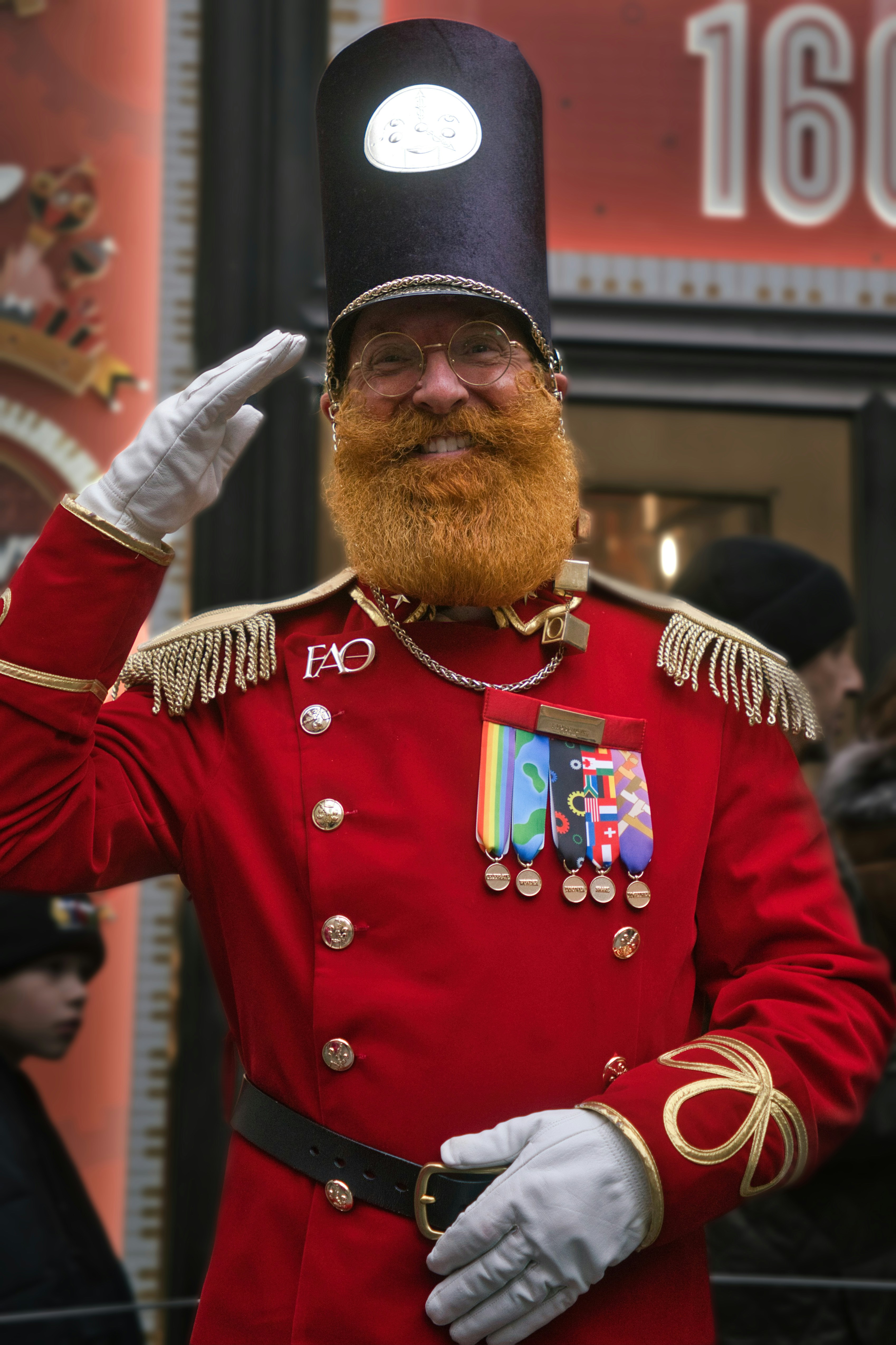Beearded Bandstand: A Redcoat Salute in Vibrant Detail