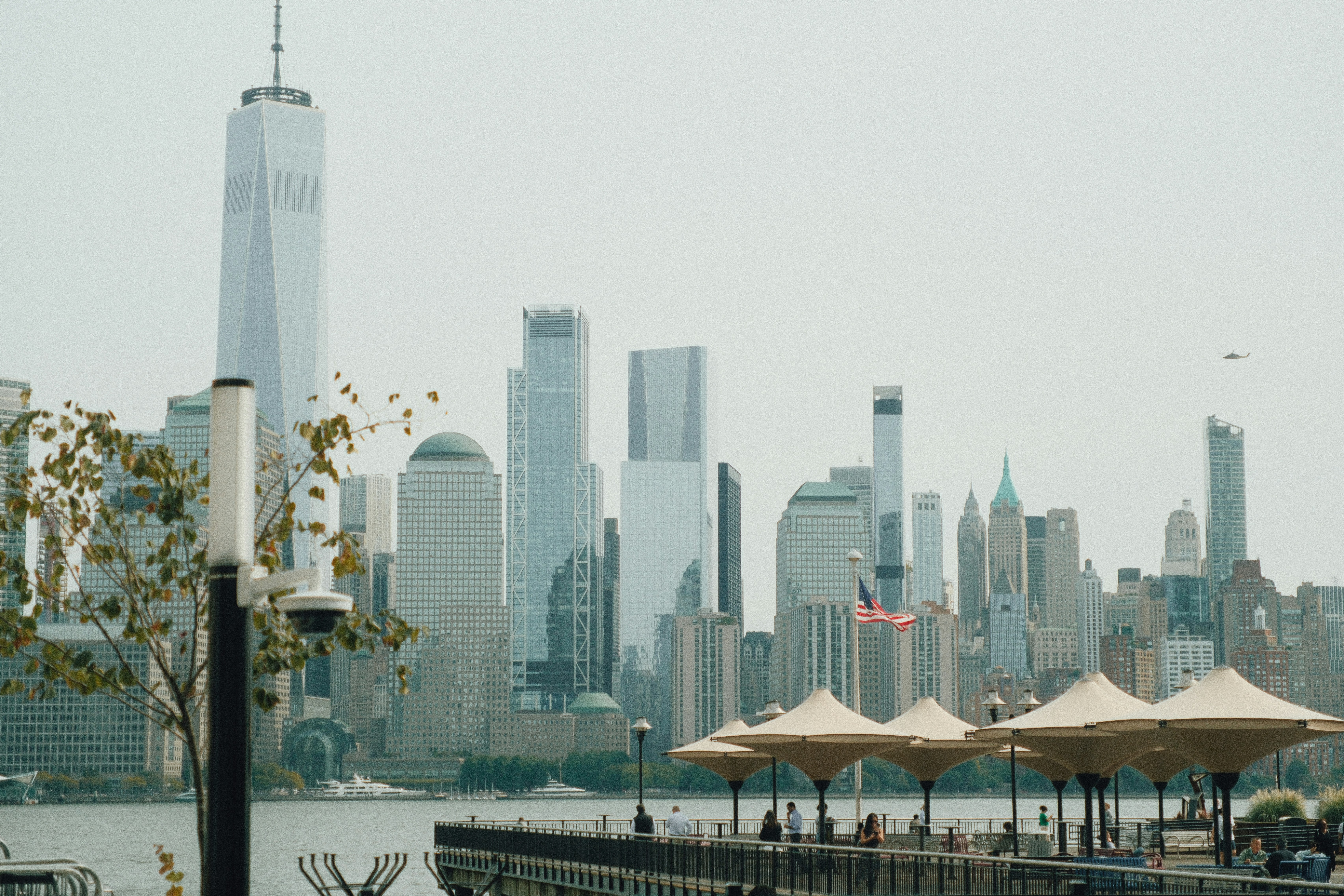 Harborfront Silhouette: Cityscape by the Pier