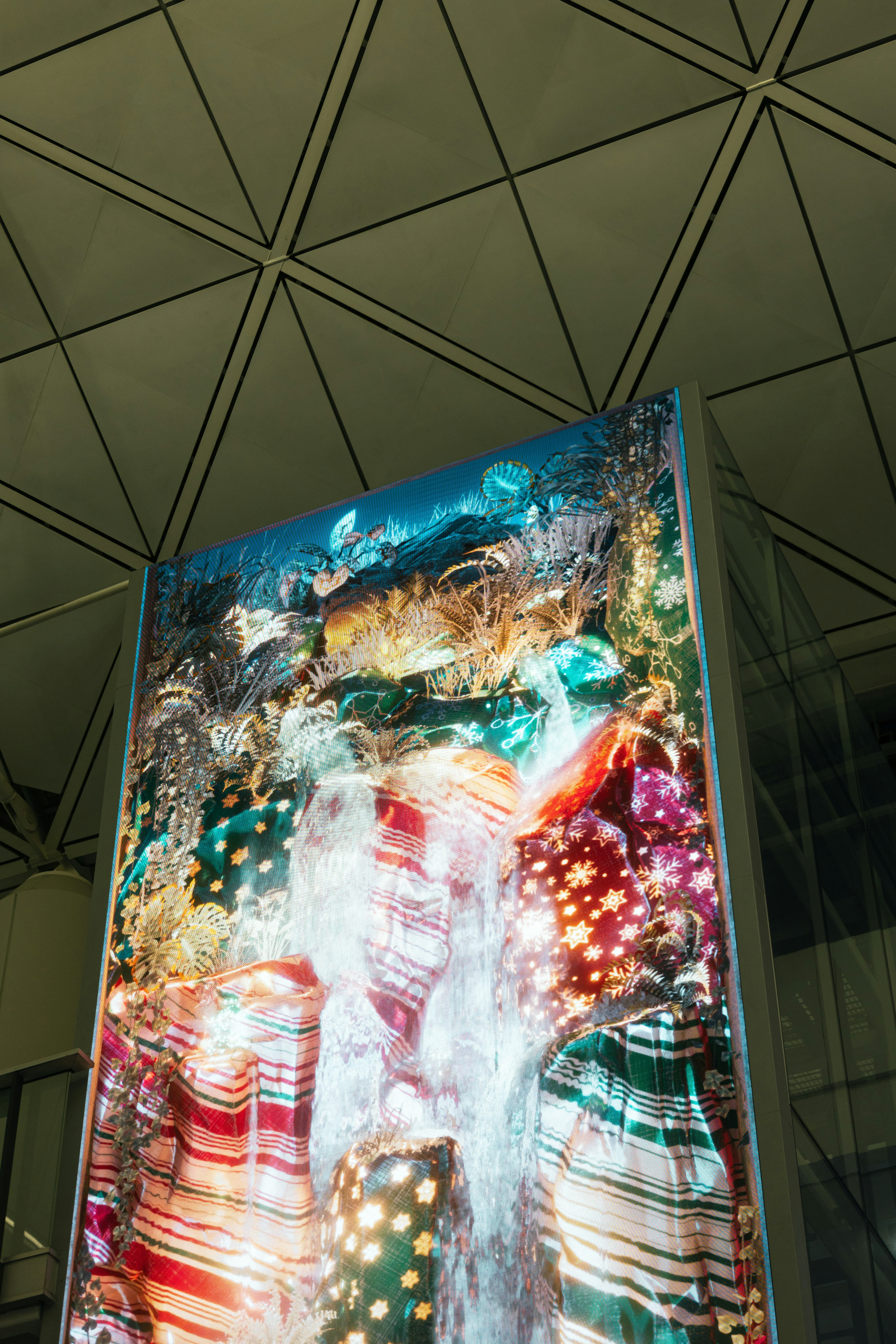 Vibrant Vertical Billboard Cascade