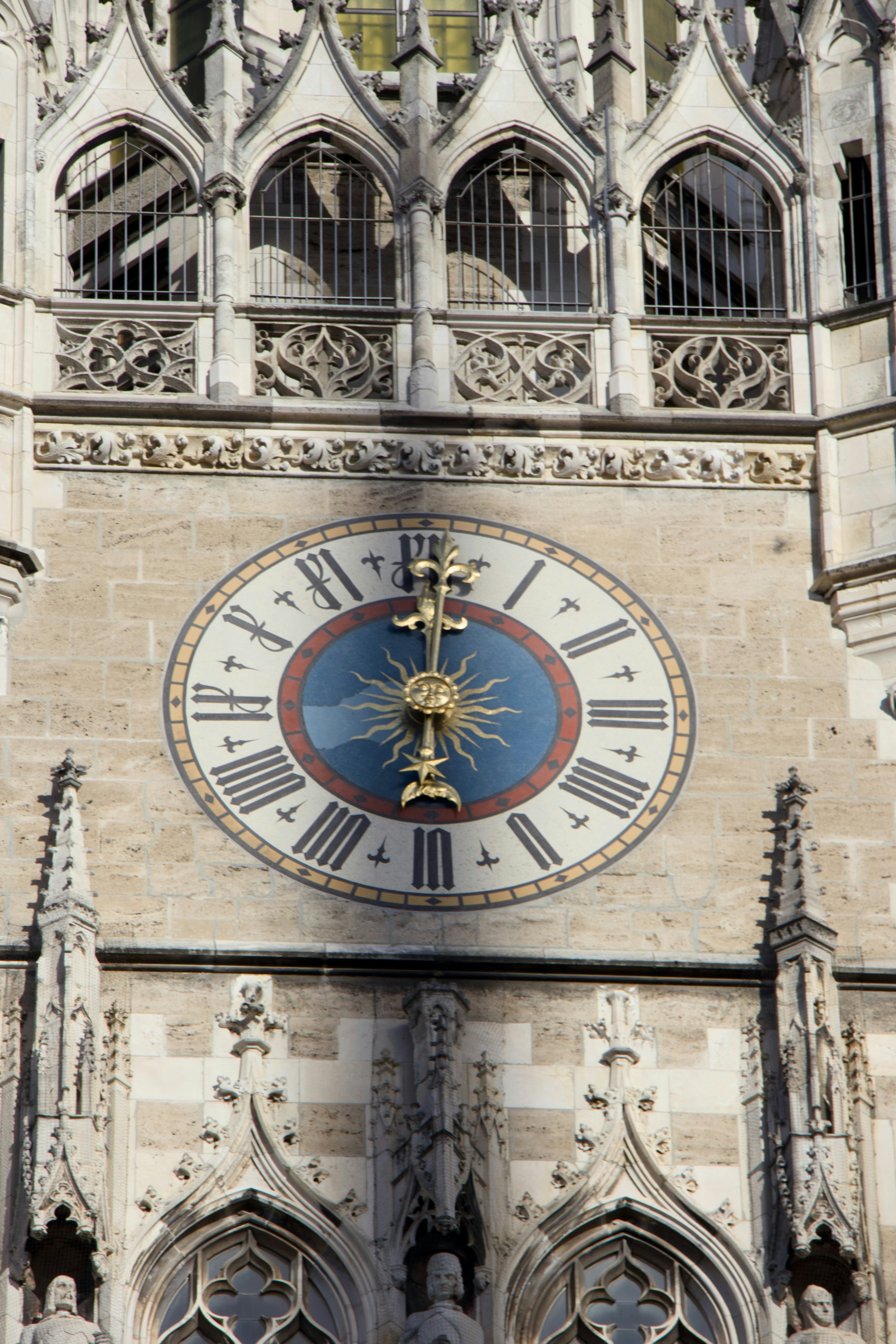 Clock Face on Historic Cathedral Facade