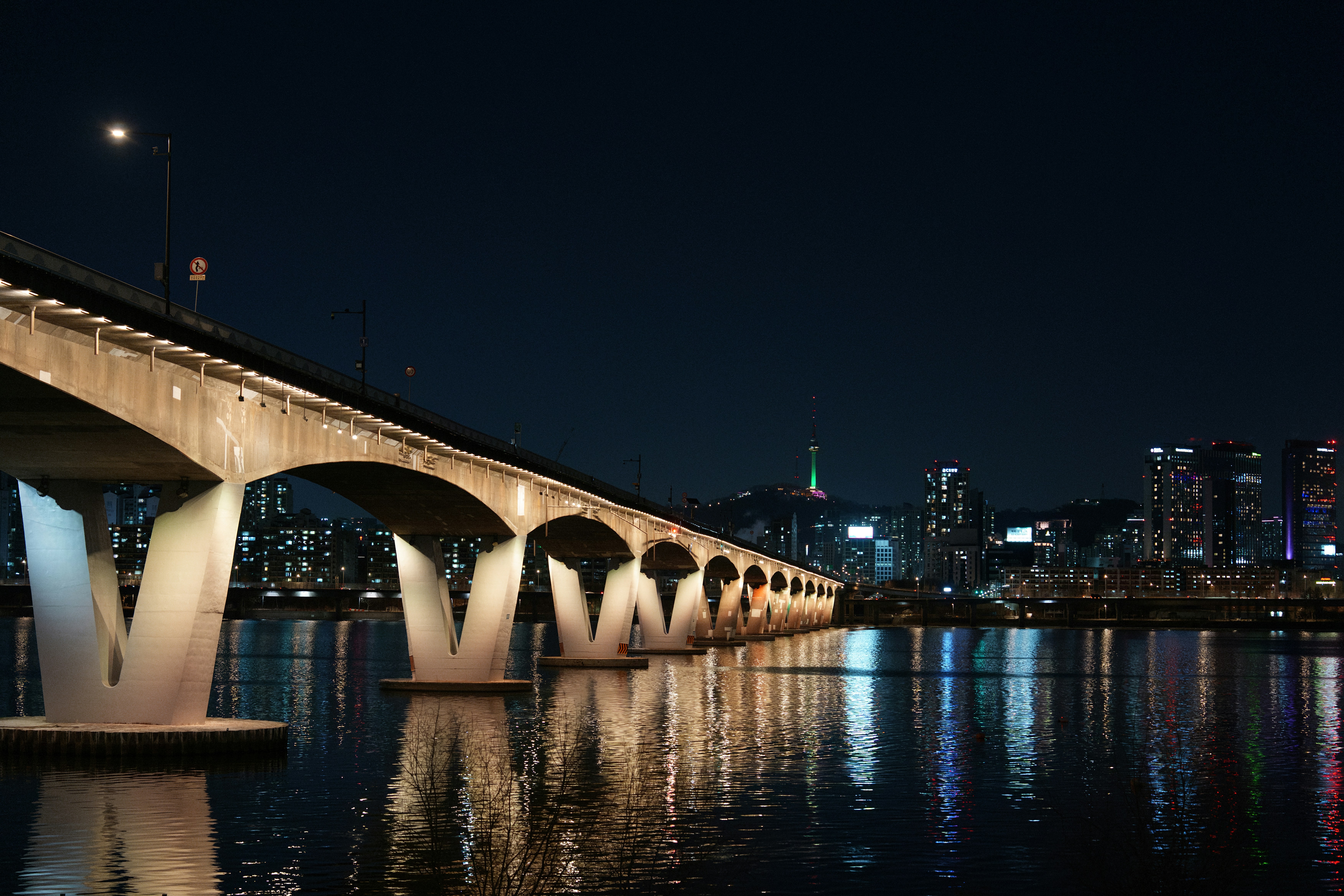 Bridge Letters in Neon Night