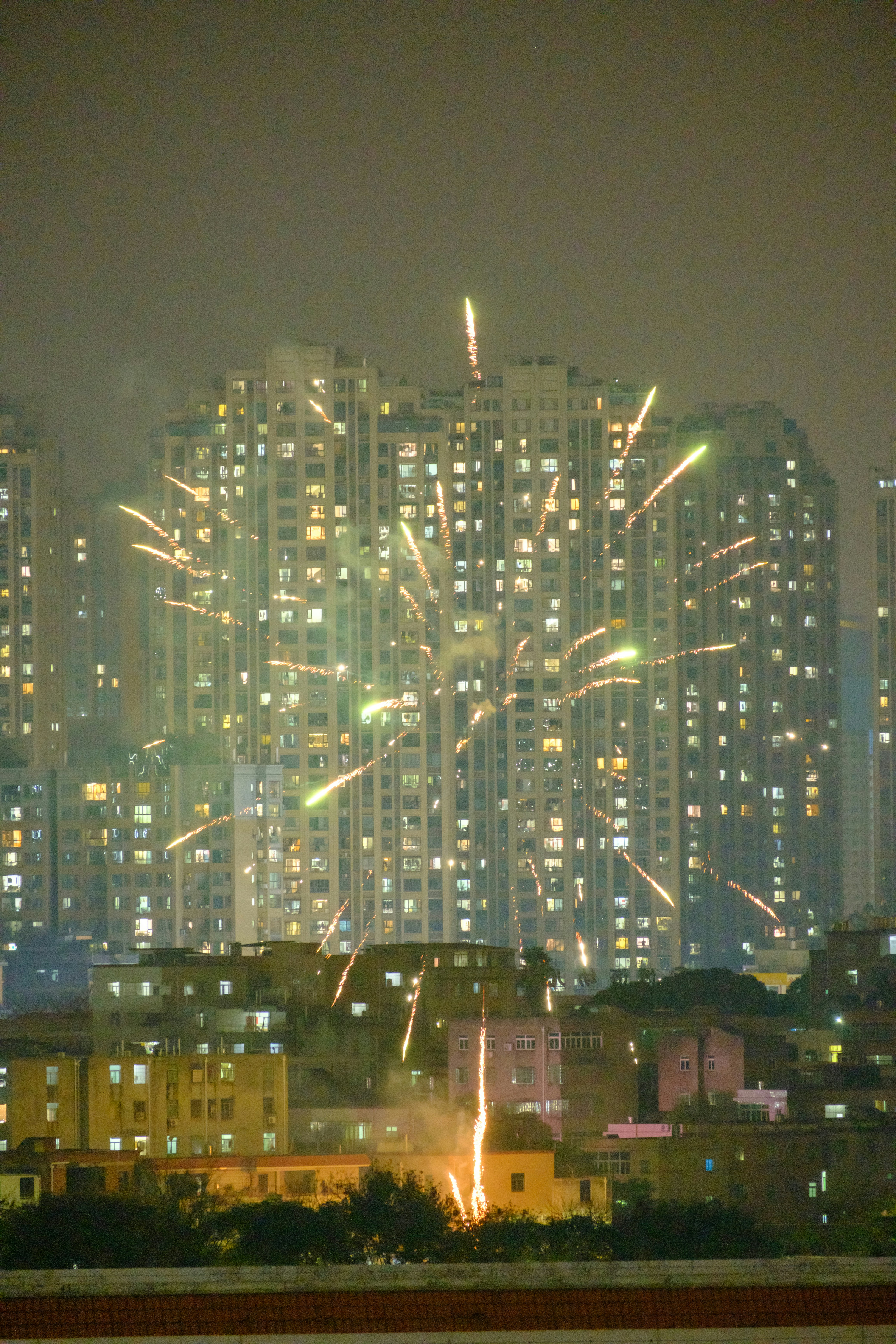 Firework Finale Over the City Towers