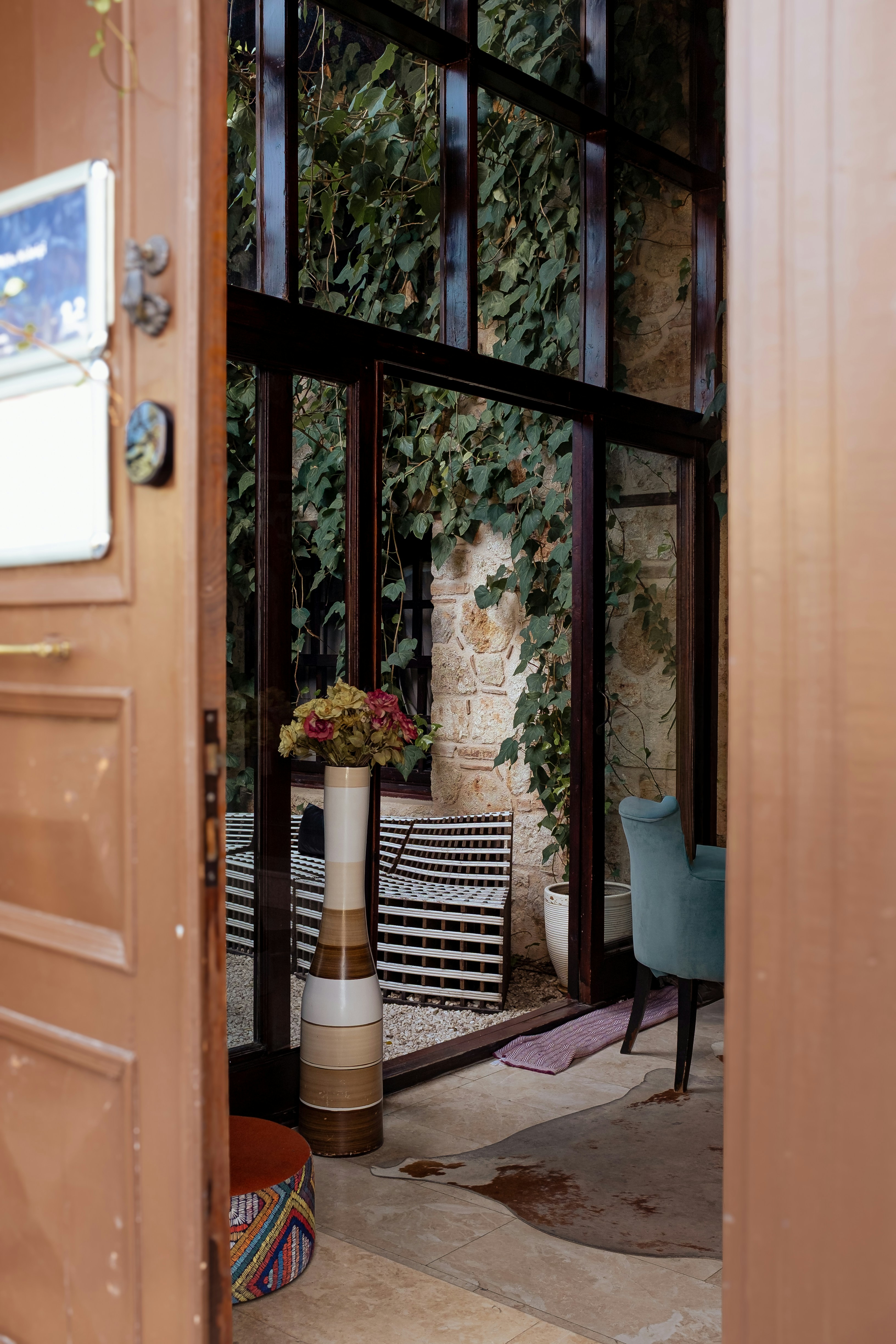 Open Doorway to a Quiet Interior Garden