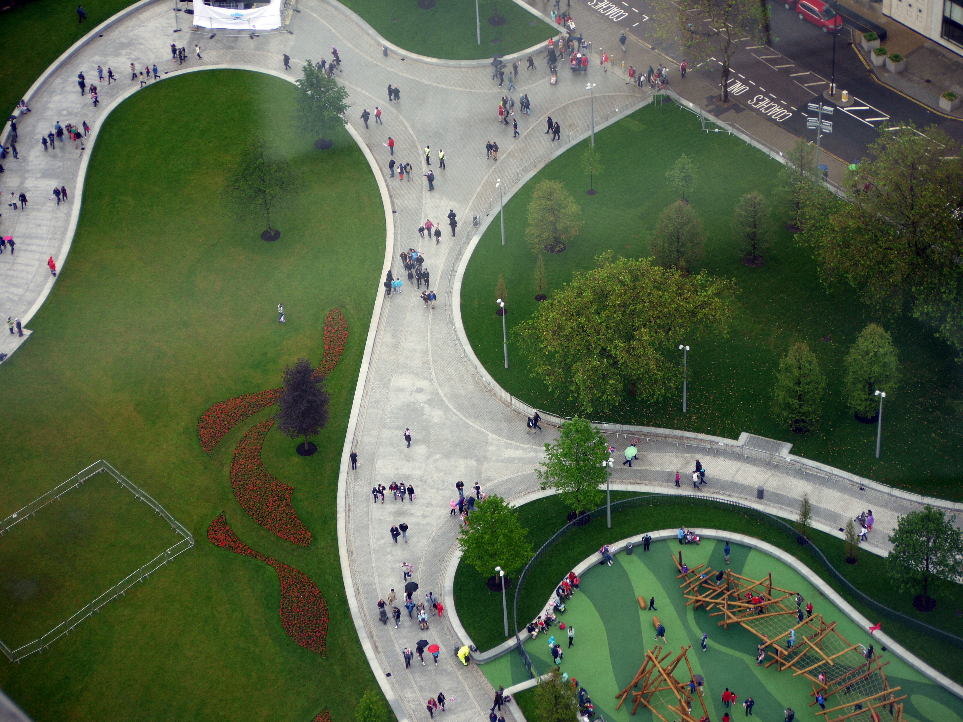 View from London Eye - Southbank Jubilee Gardens